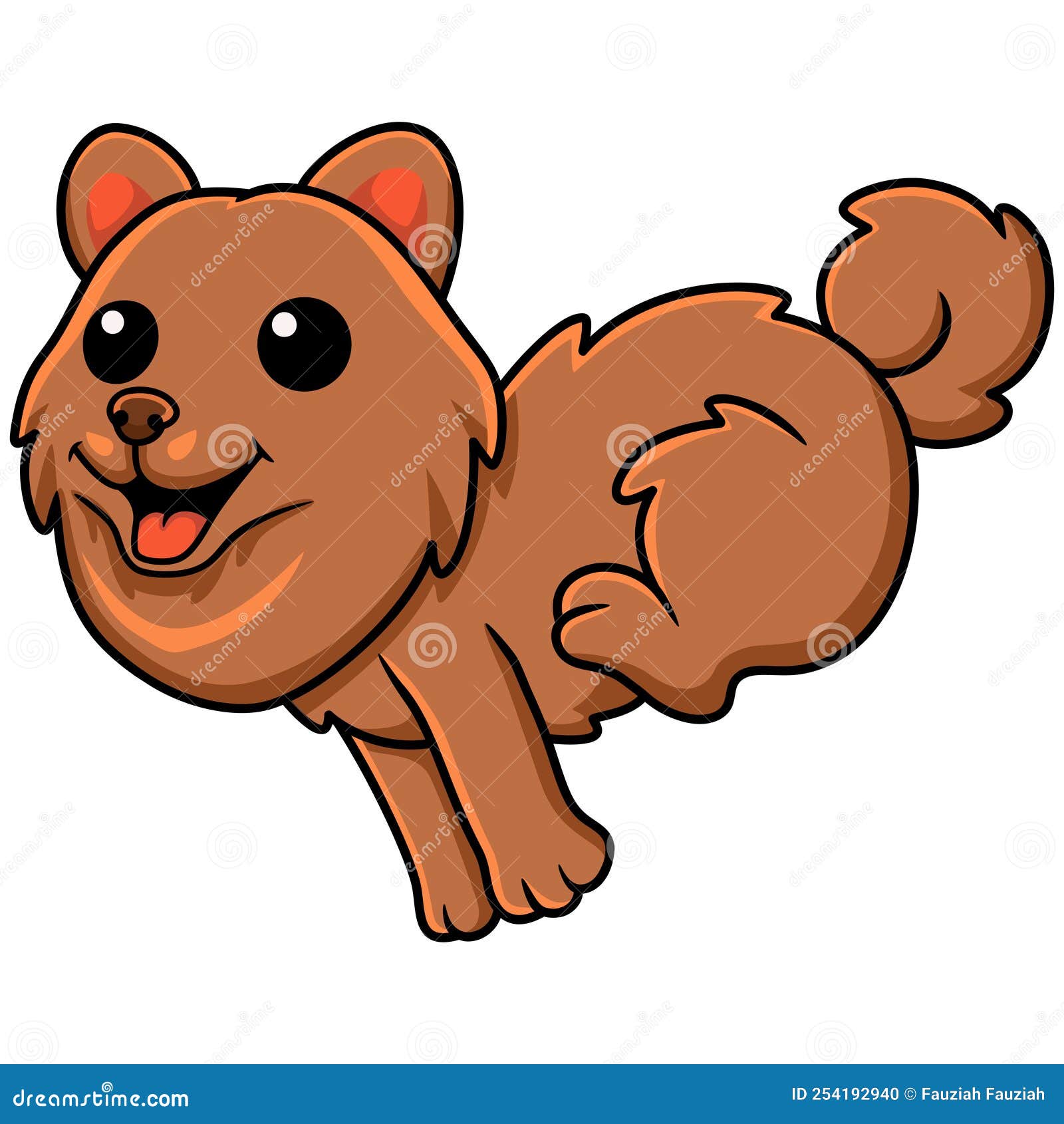 Cute Little Pomeranian Dog Cartoon Running Stock Vector - Illustration ...