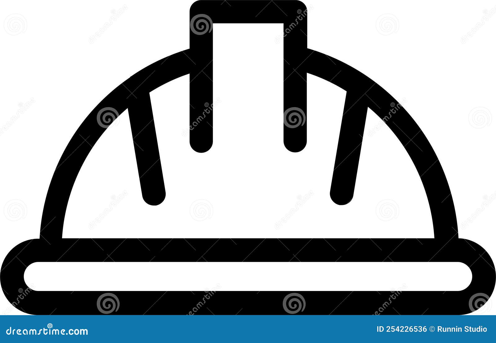 Project Helmet Icon with Outline Style Stock Vector - Illustration of ...