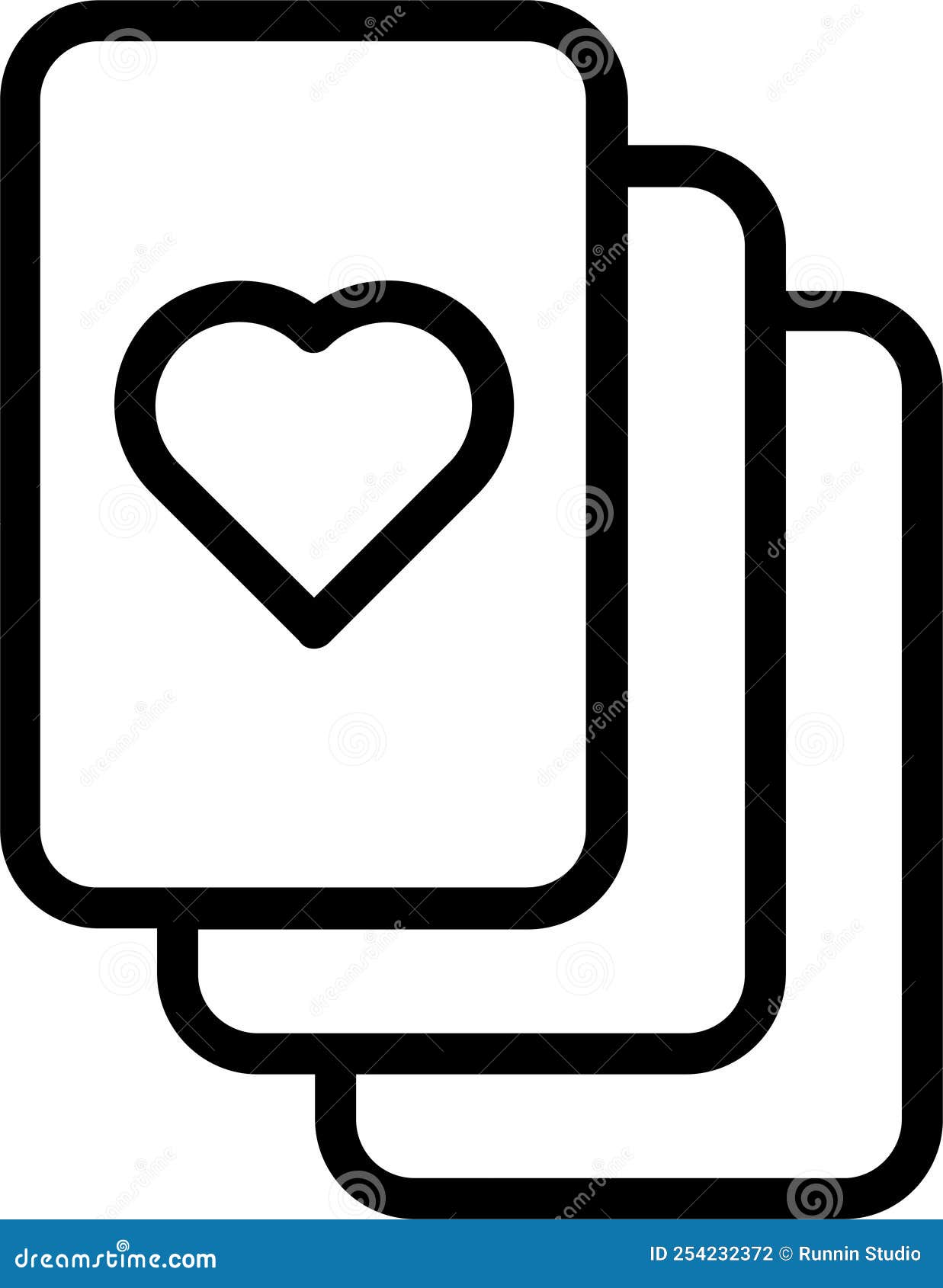 Poker Card Icon with Outline Style Stock Vector - Illustration of ...