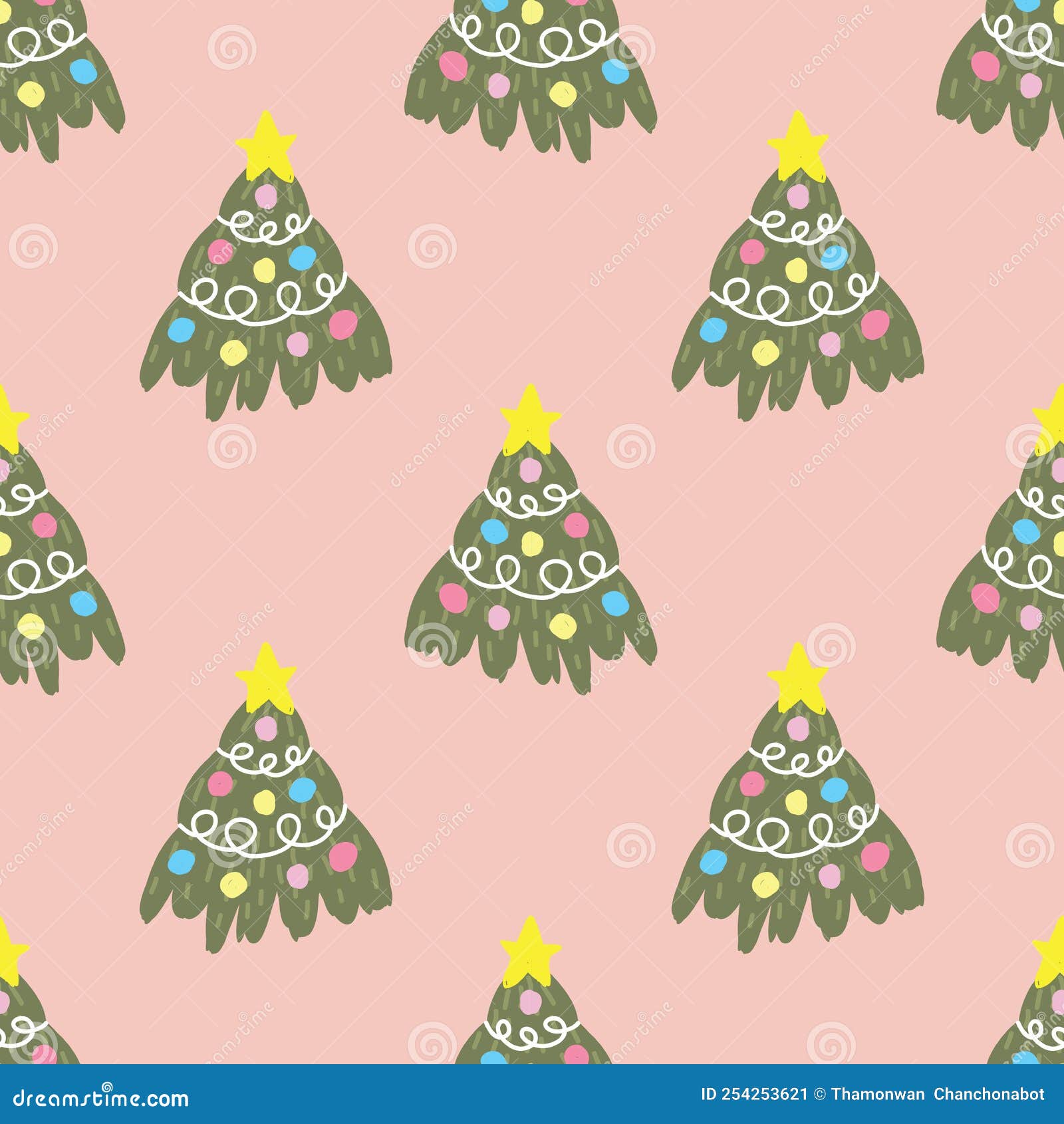 Cute Chrismas Seamless Pattern Stock Vector - Illustration of holiday ...