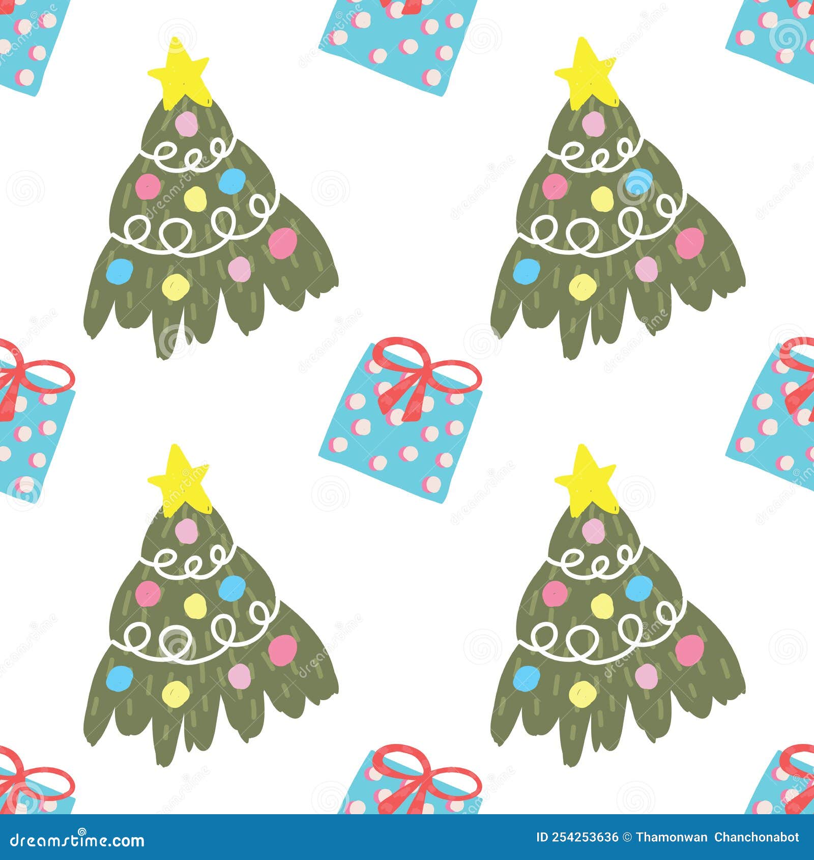 Cute Chrismas Seamless Pattern Stock Vector - Illustration of cute ...