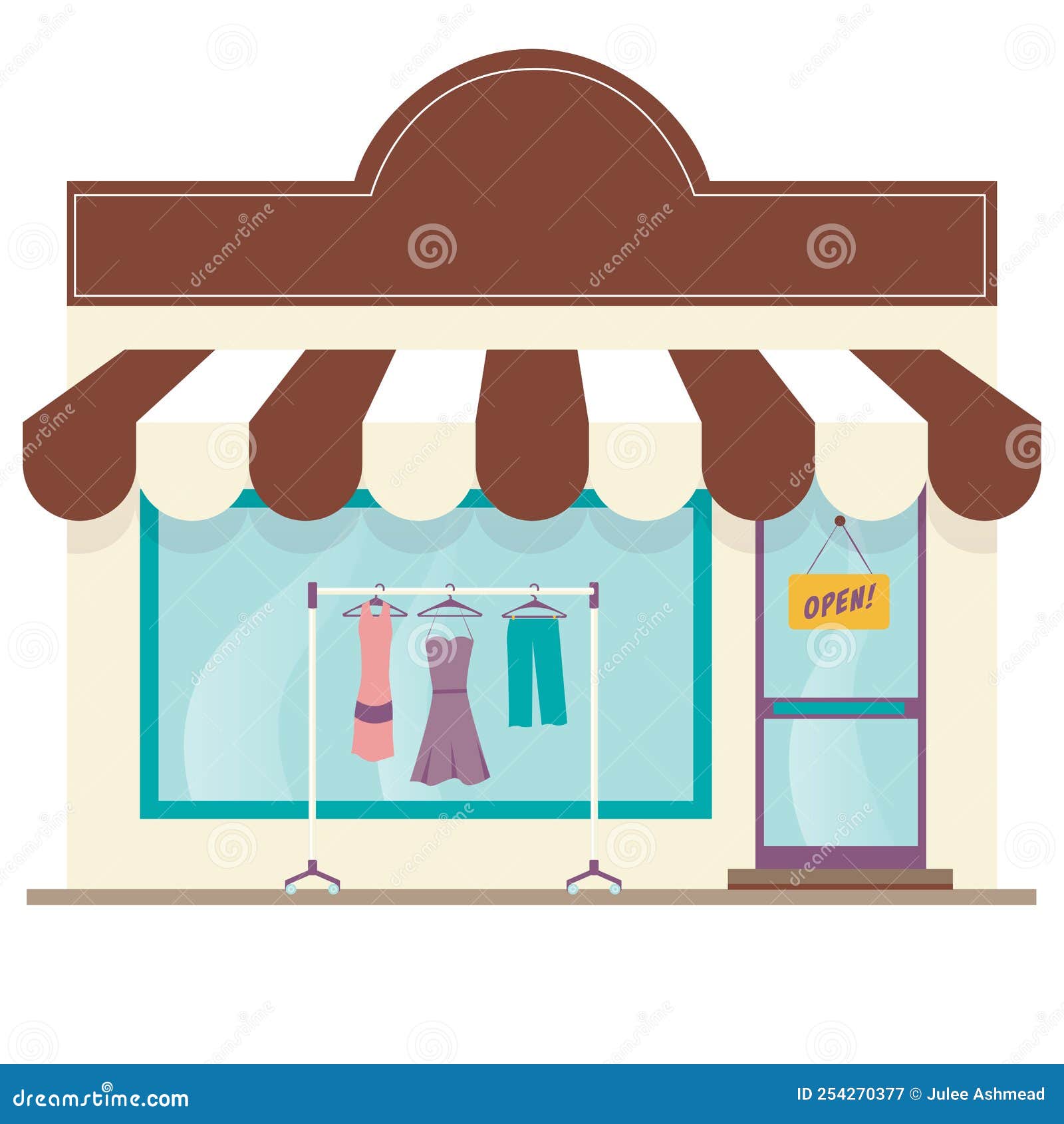 Clothing Retail Storefront Vector Illustration Isolated Graphic Stock ...