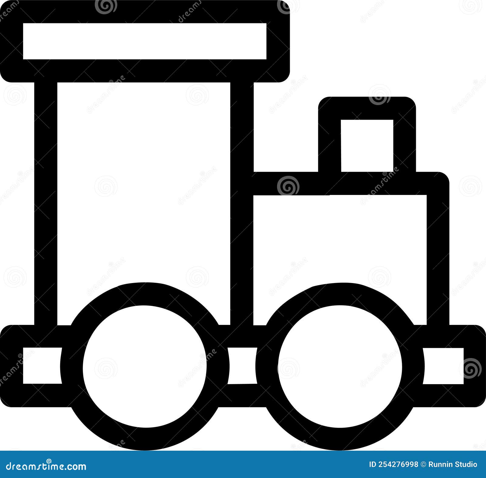 Toy Train Icon with Outline Style Stock Vector - Illustration of ...