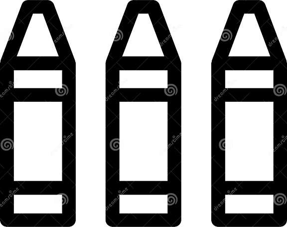 Crayons Icon with Outline Style Stock Vector - Illustration of outline ...