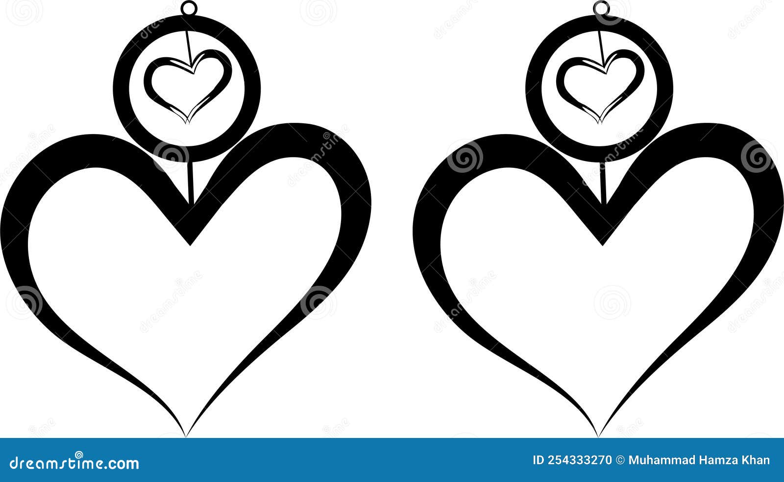 Two Heart Hair Ring Jpeg Vector Cut File Cricut and for Silhouette T ...
