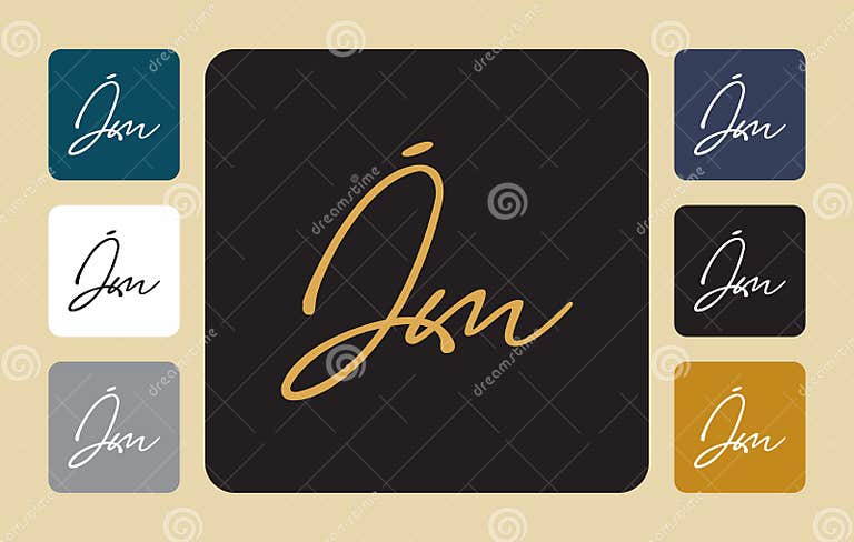 Jm J M Initial Handwriting Jm Initial Handwriting Signature Logo ...