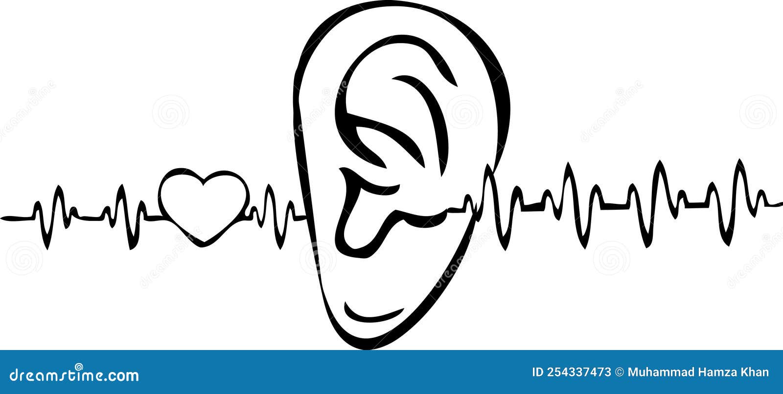 Heart Sign of Line Ear Jpeg Vector Cut File Cricut and for Silhouette ...