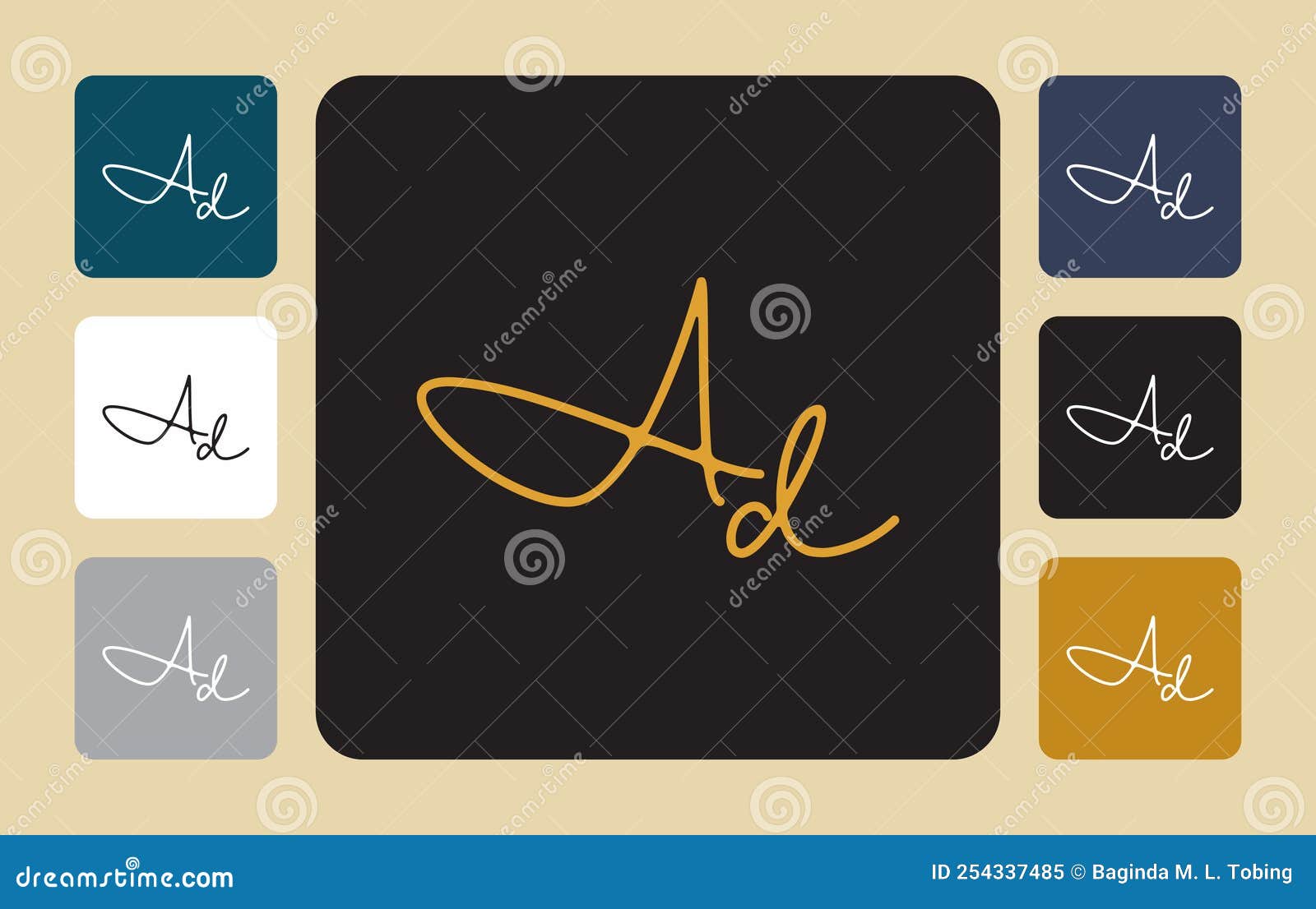 Ad a D Initial Handwriting Ad Initial Handwriting Signature Logo ...