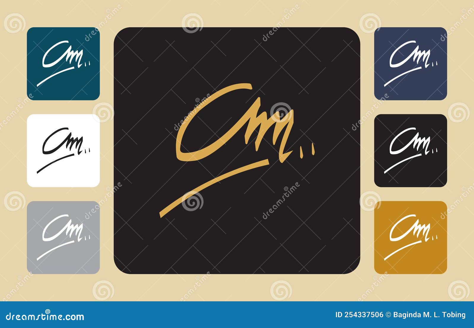 Am a M Initial Handwriting am Initial Handwriting Signature Logo ...