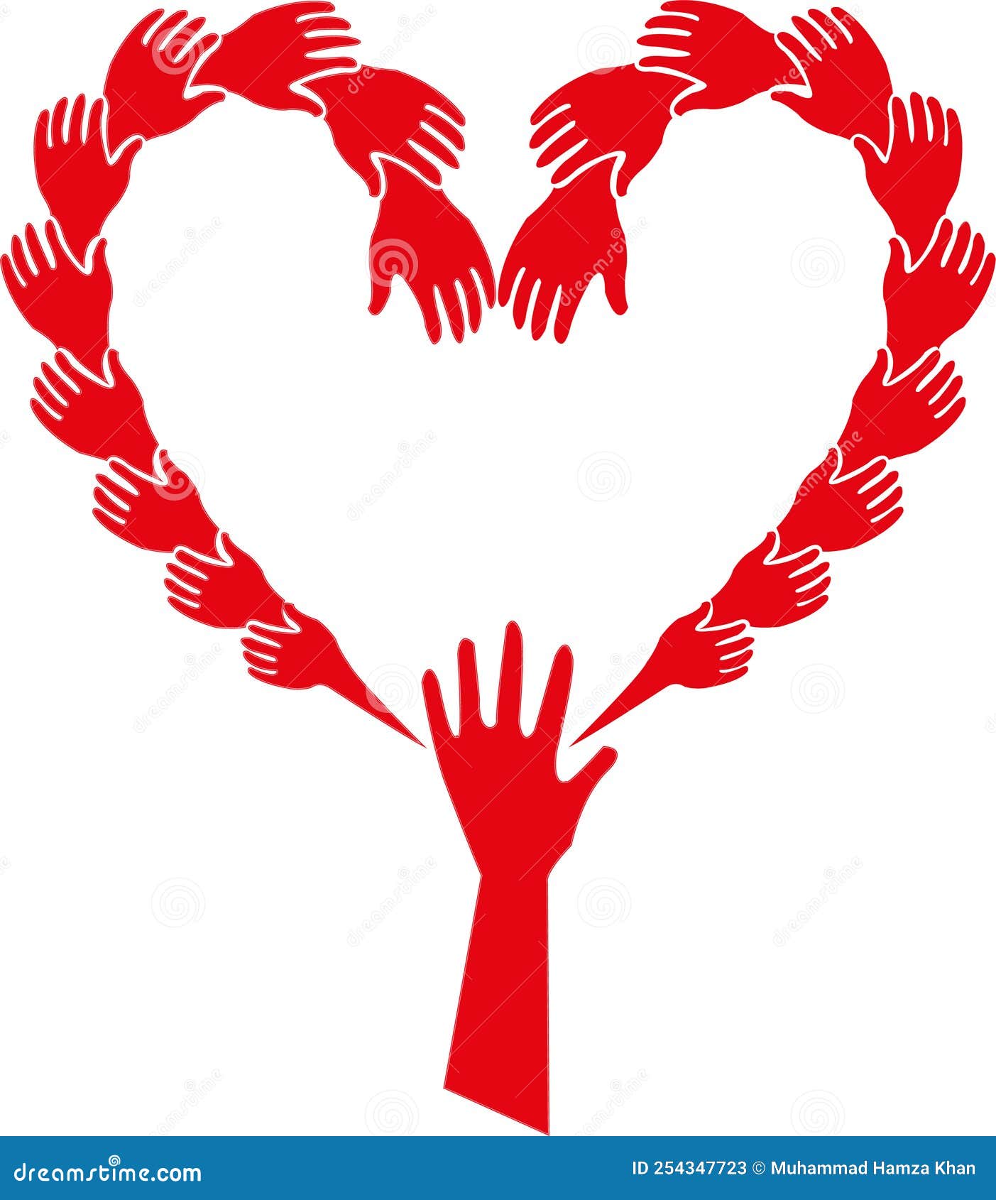 New Design Red Color Many Hands Hearts JPG Vector Cut File Cricut and ...