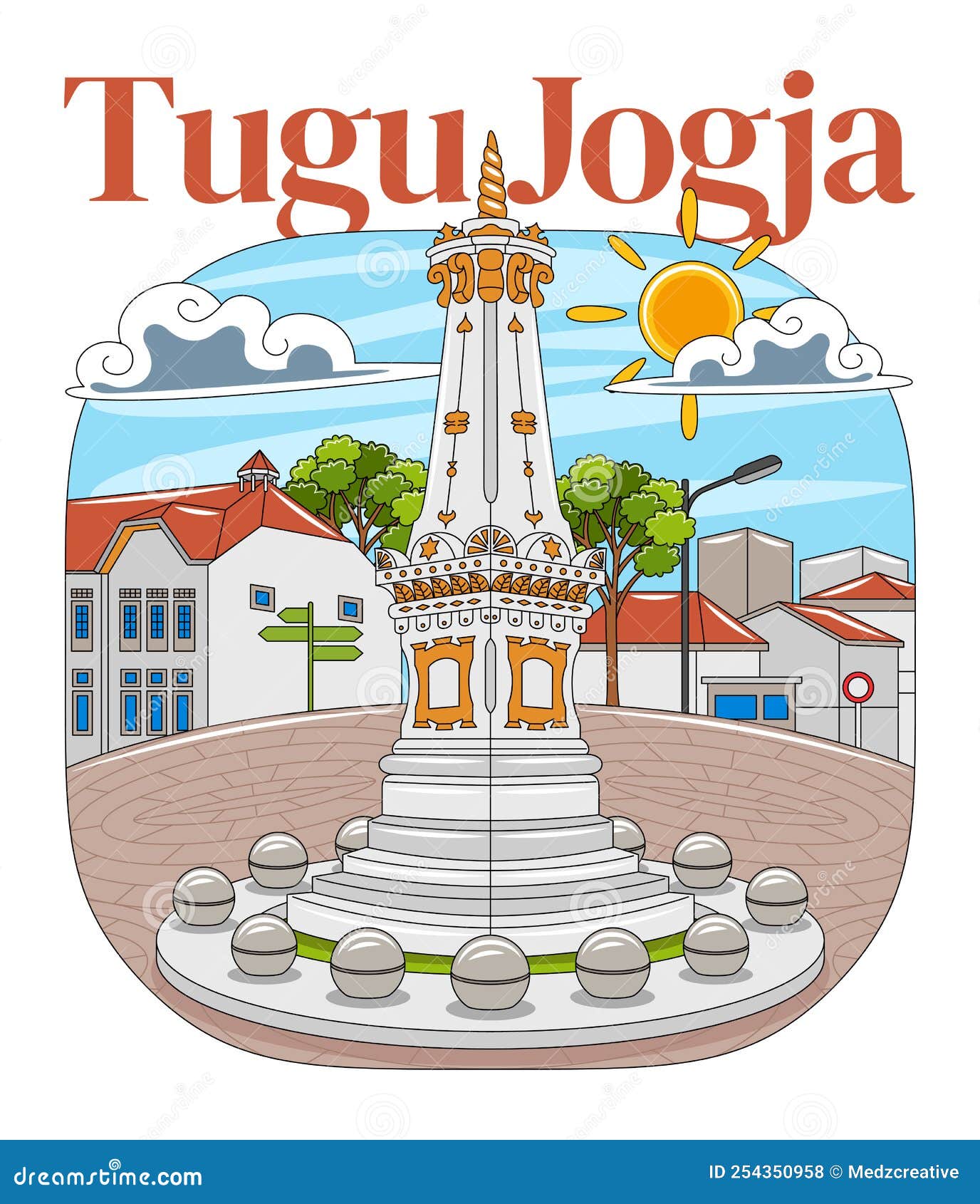 Jogja Monument in Vector Illustration Stock Vector - Illustration of ...