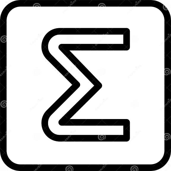 The Sum of Icon with Outline Style Stock Vector - Illustration of ...