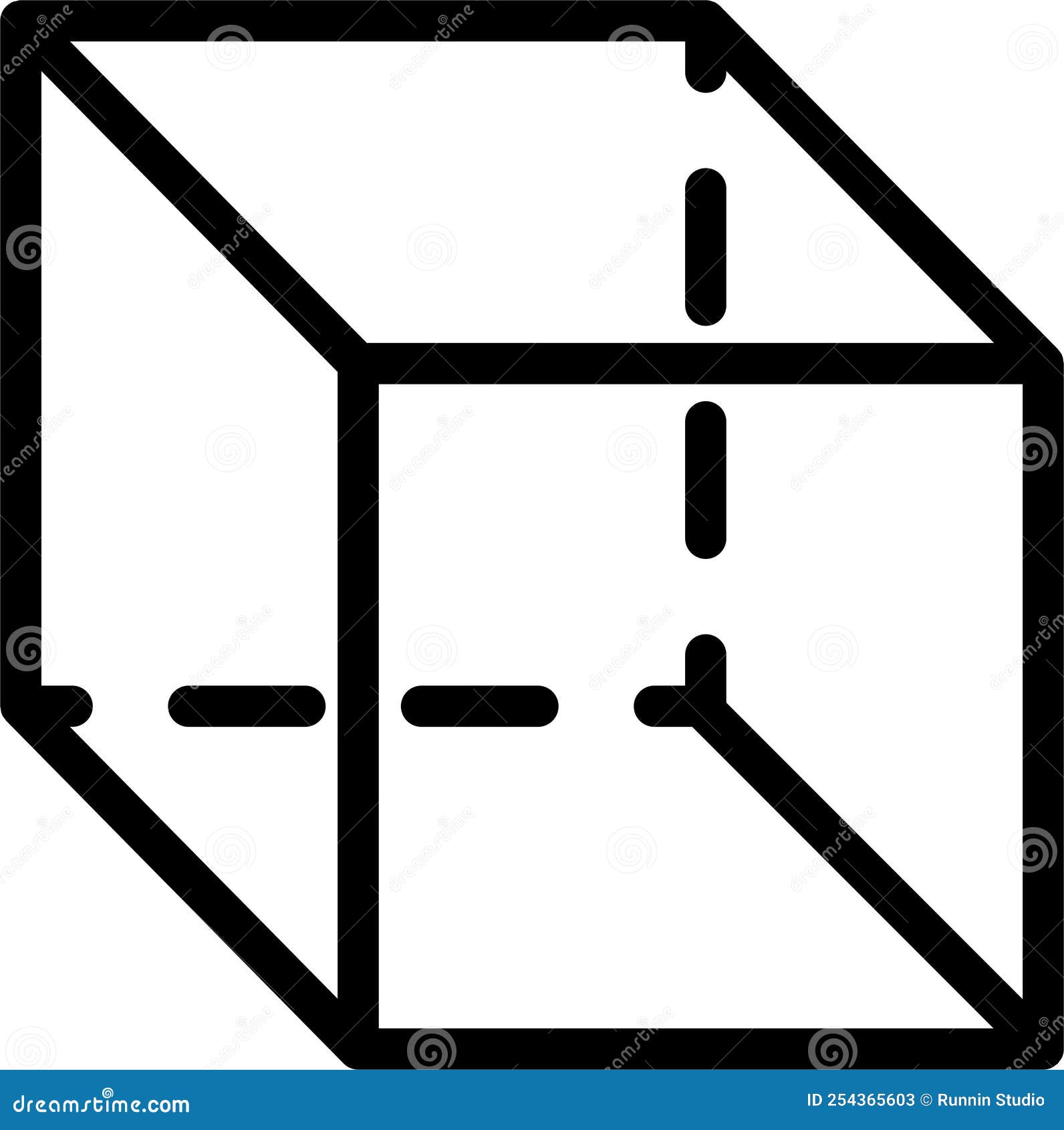 Cube Icon with Outline Style Stock Vector - Illustration of editable ...