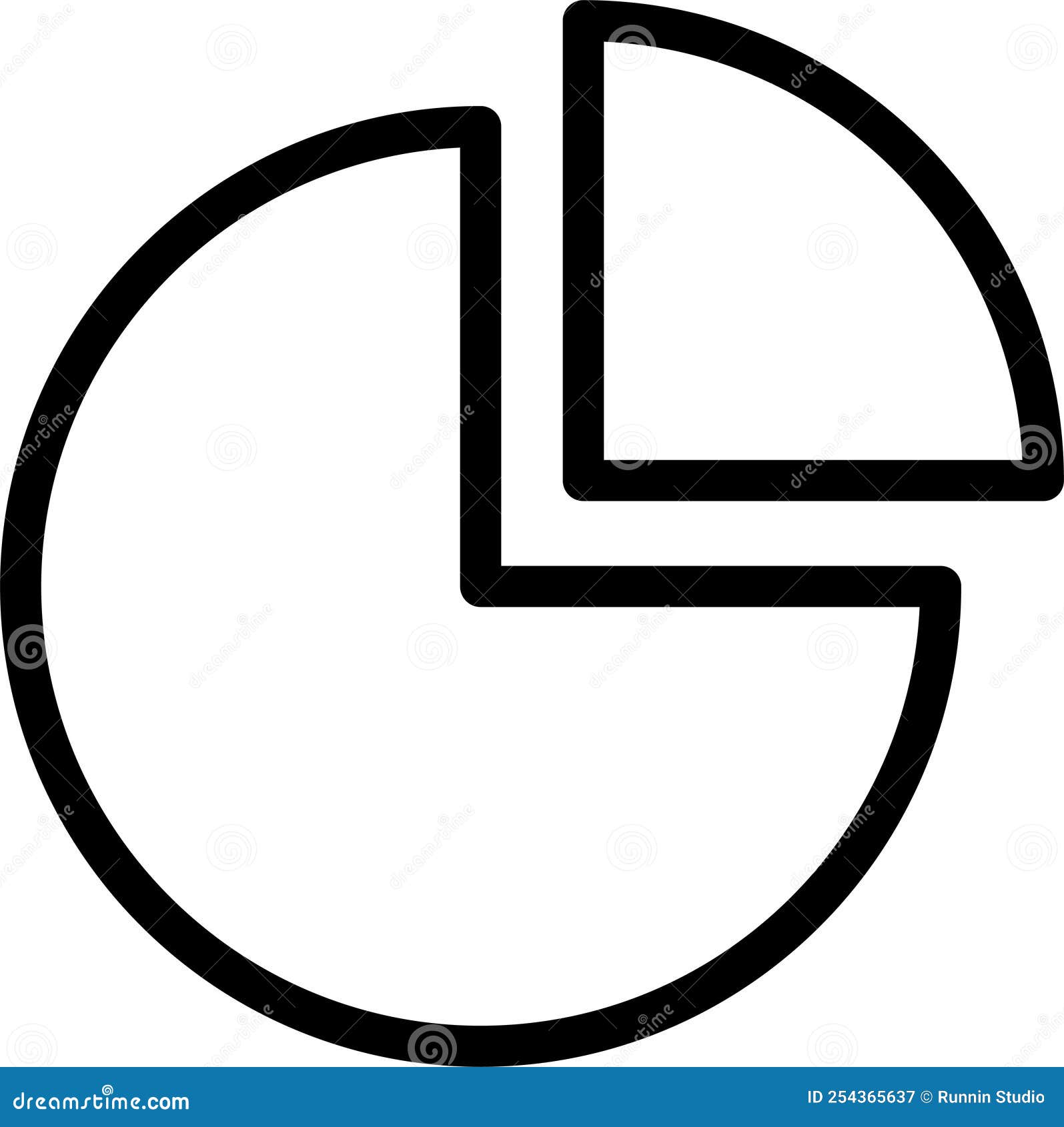 Pie Graph Icon with Outline Style Stock Vector - Illustration of math ...