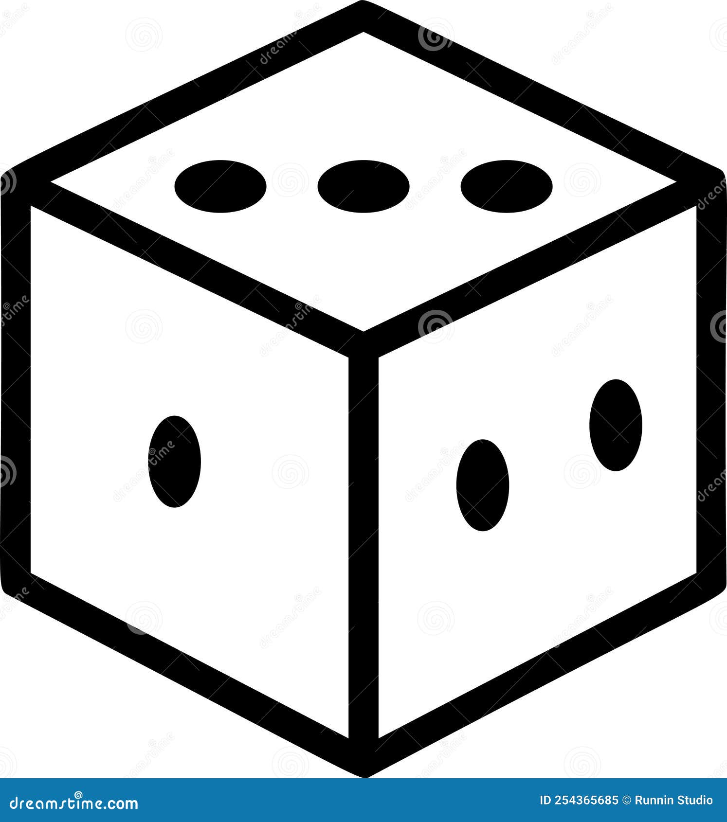 Dice Icon with Outline Style Stock Vector - Illustration of board ...