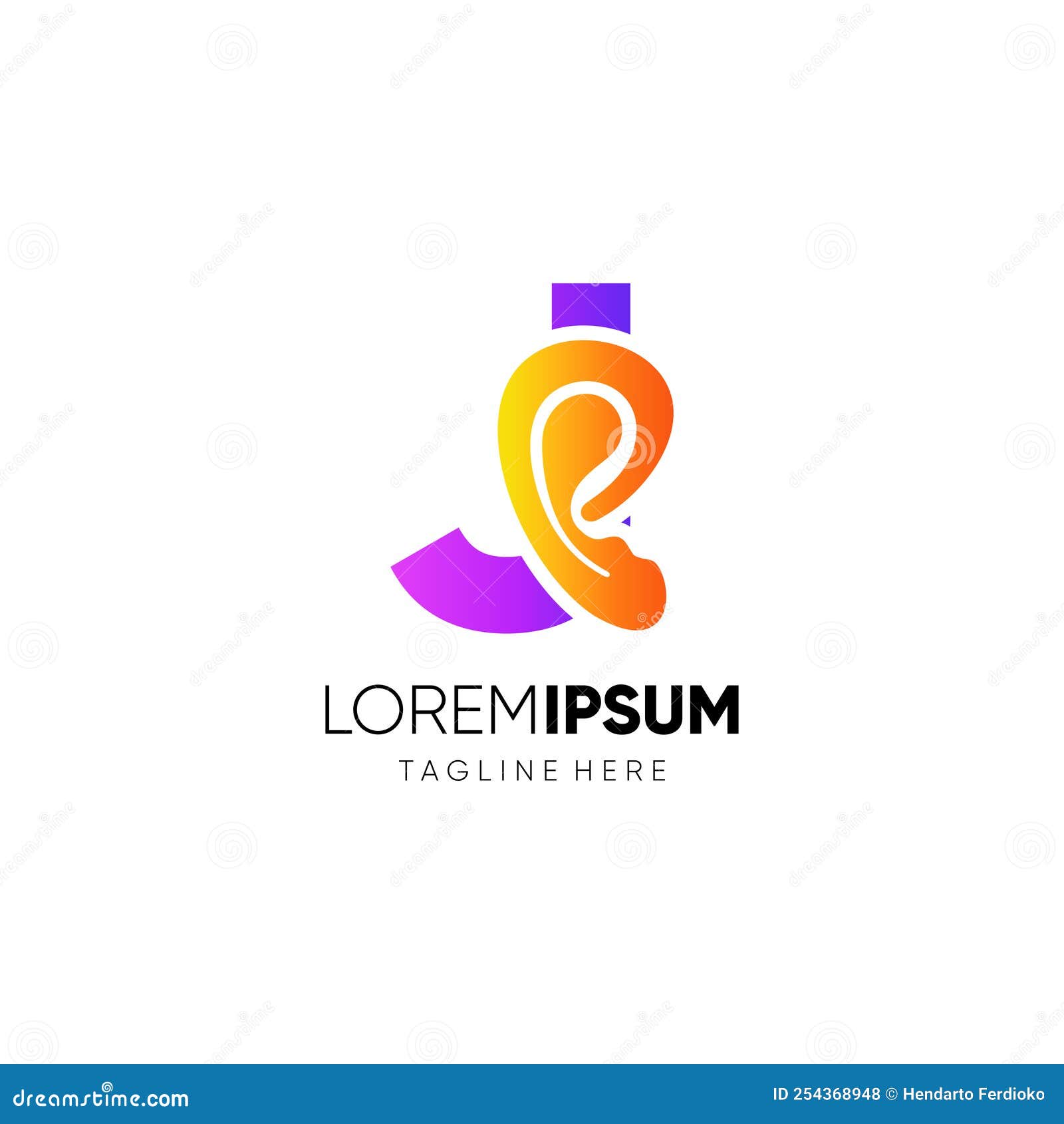 Letter J Human Ear Logo Design Vector Icon Graphic Illustration Stock ...