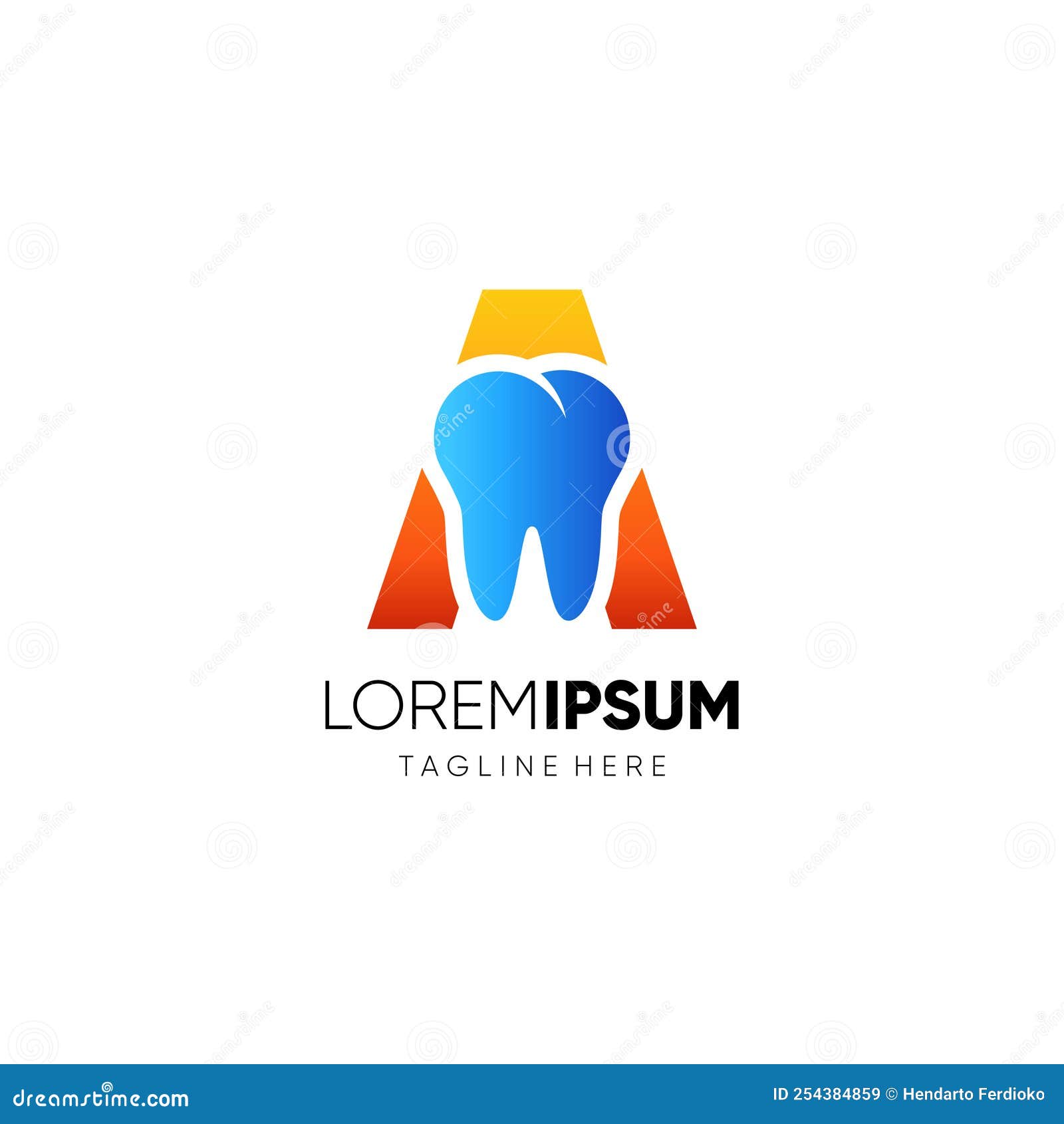 Letter a Dental Tooth Logo Design Icon Graphic Illustration Stock ...