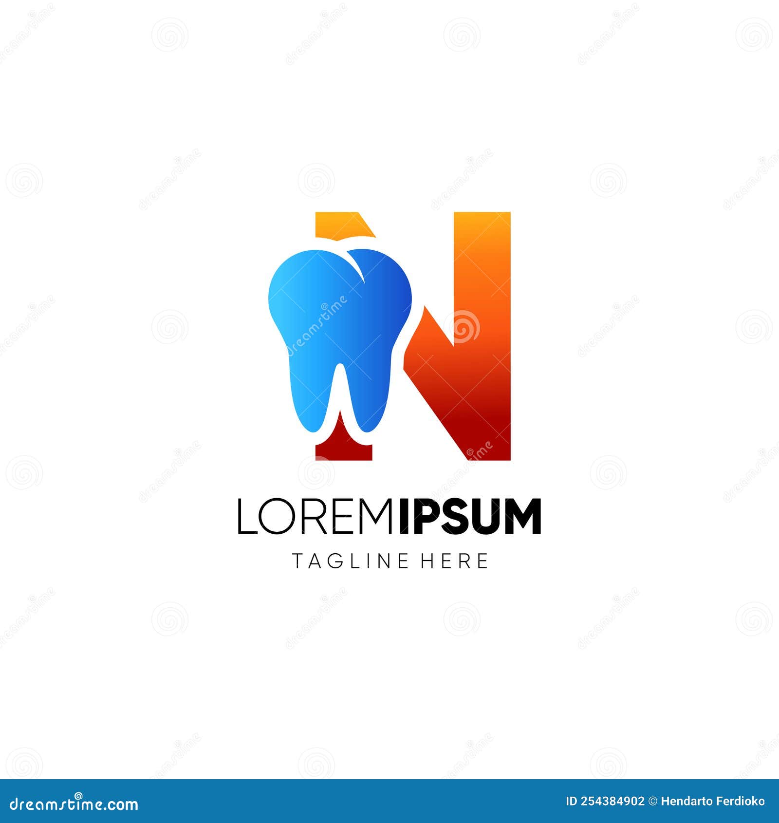 Letter N Dental Tooth Logo Design Icon Graphic Illustration Stock ...