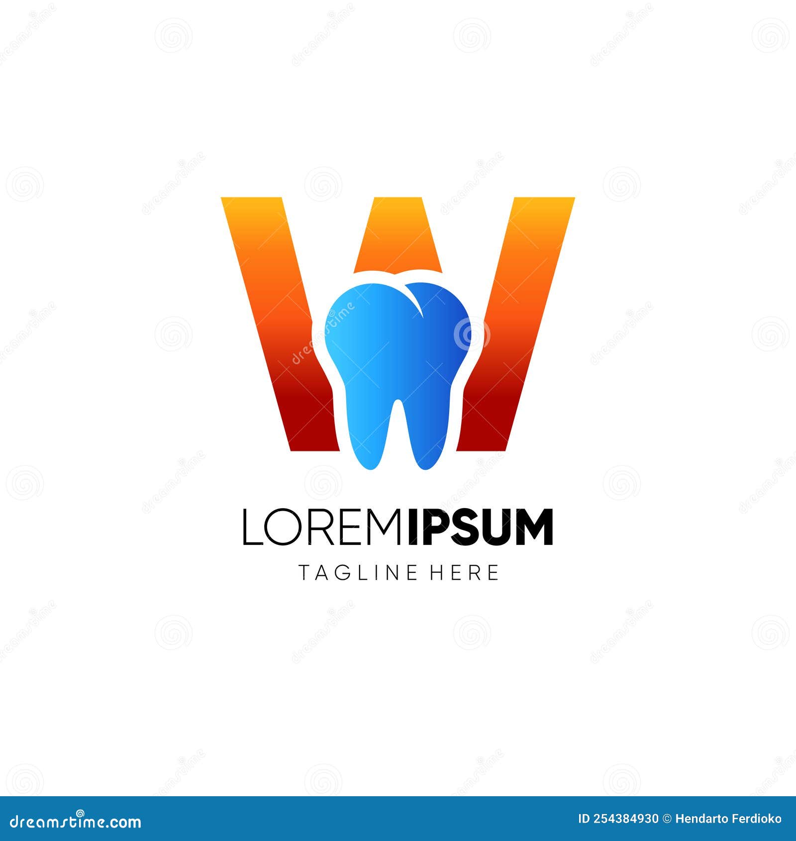 Letter W Dental Tooth Logo Design Icon Graphic Illustration Stock ...