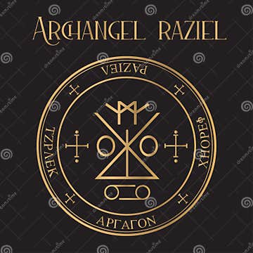 Archangel Raziel Seal, `Secret of God` Stock Vector - Illustration of ...