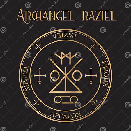 Archangel Raziel Seal, `Secret of God` Stock Vector - Illustration of ...