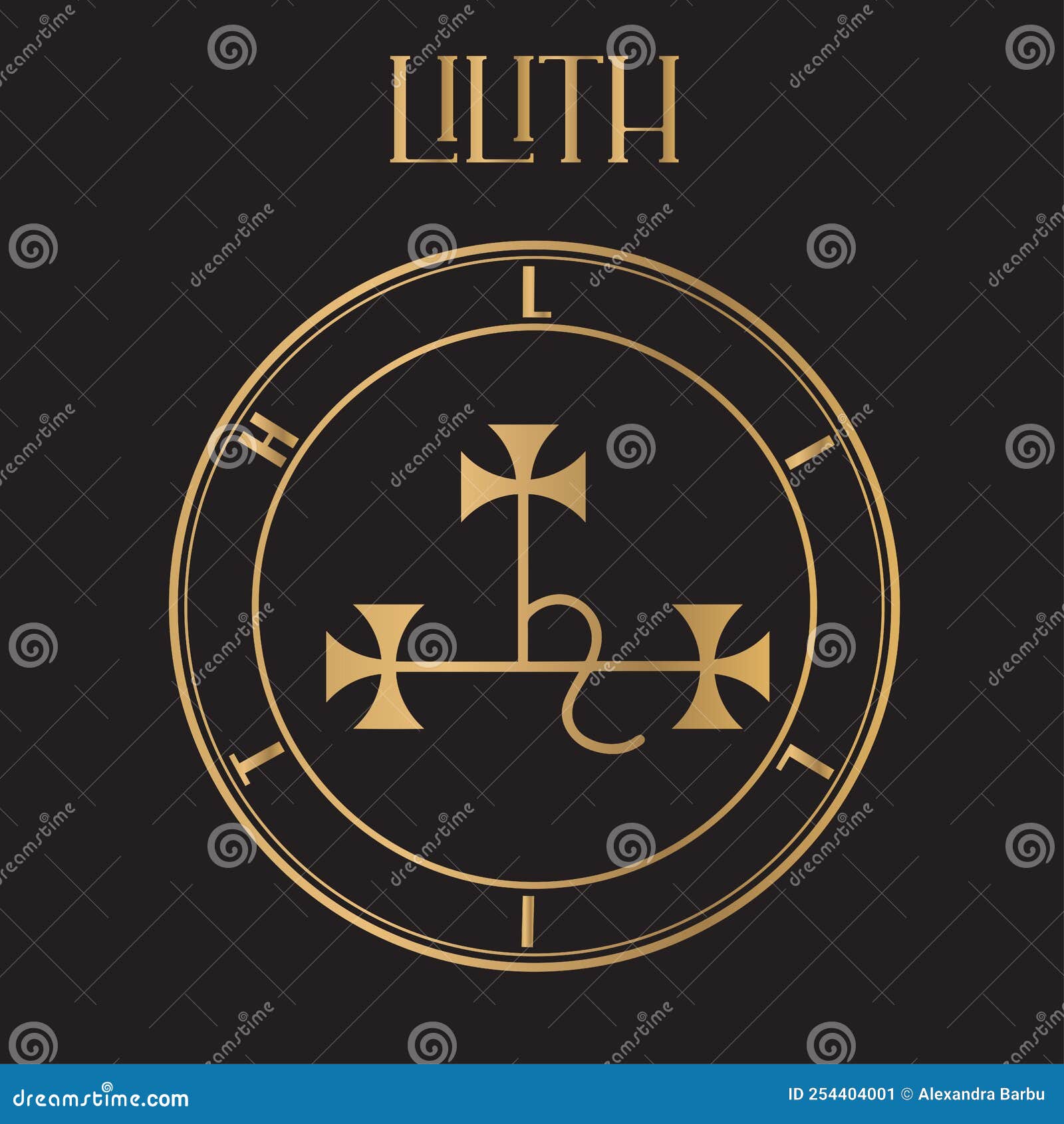 Lilith Icon. Planet Symbol. Vector Black Sign On White. Astrological ...