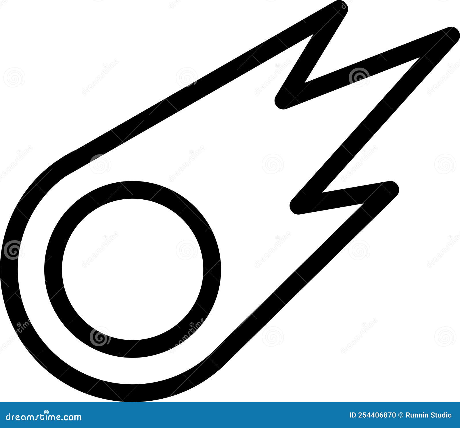 Meteor Icon with Outline Style Stock Vector - Illustration of ...