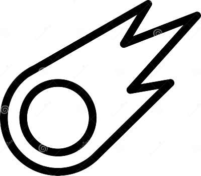 Meteor Icon with Outline Style Stock Vector - Illustration of ...