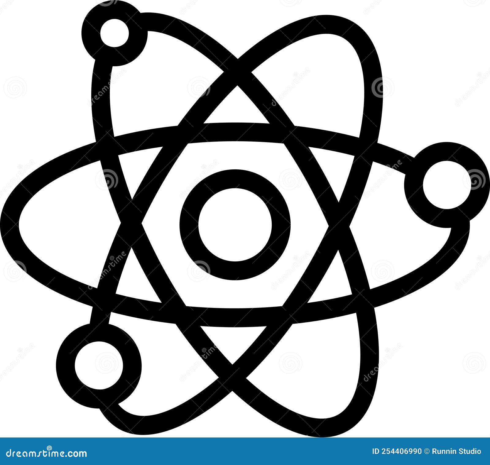 Atom Icon with Outline Style Stock Vector - Illustration of symbol ...
