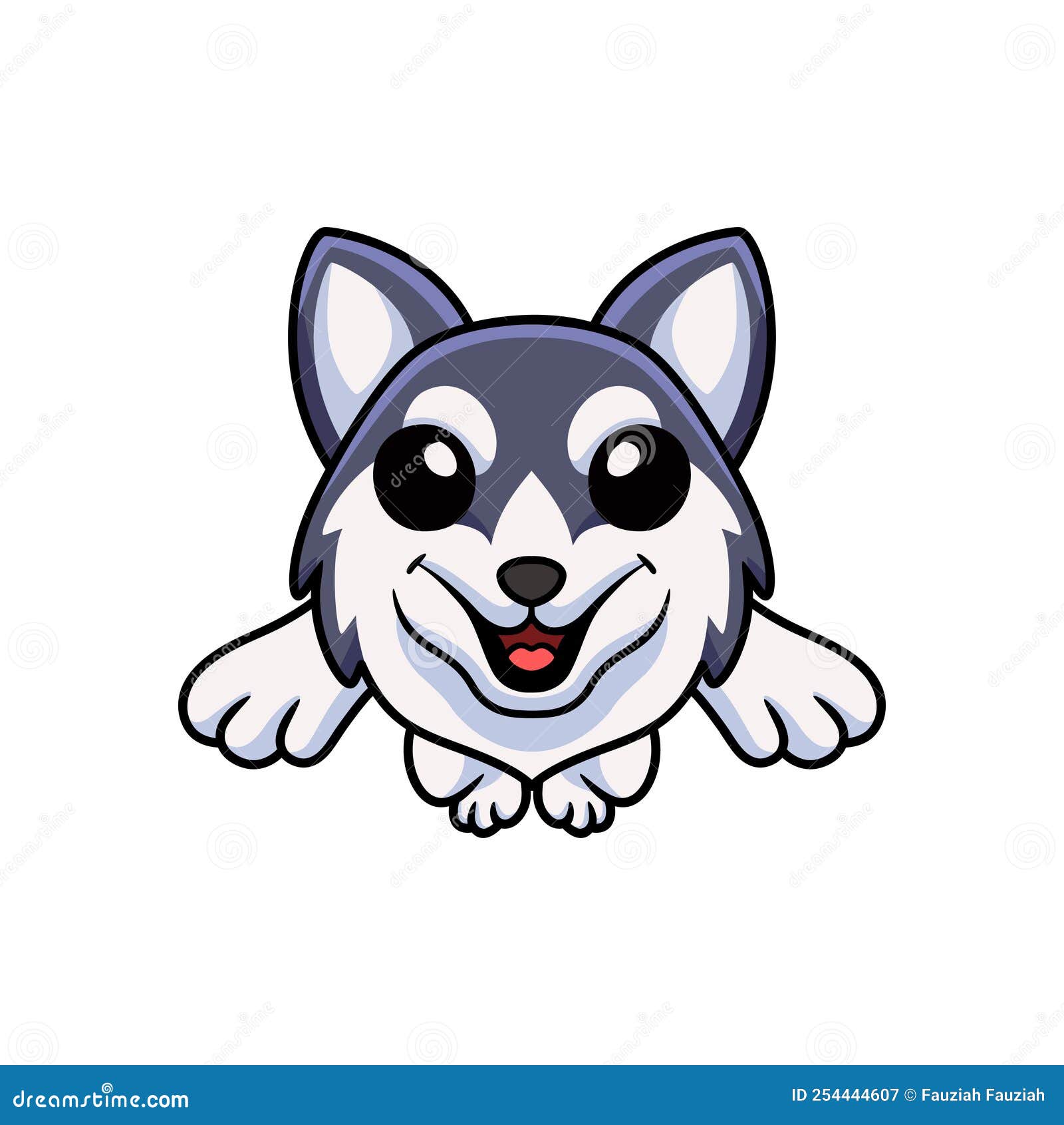Cute Siberian Husky Dog Cartoon Jumping Stock Vector - Illustration of ...