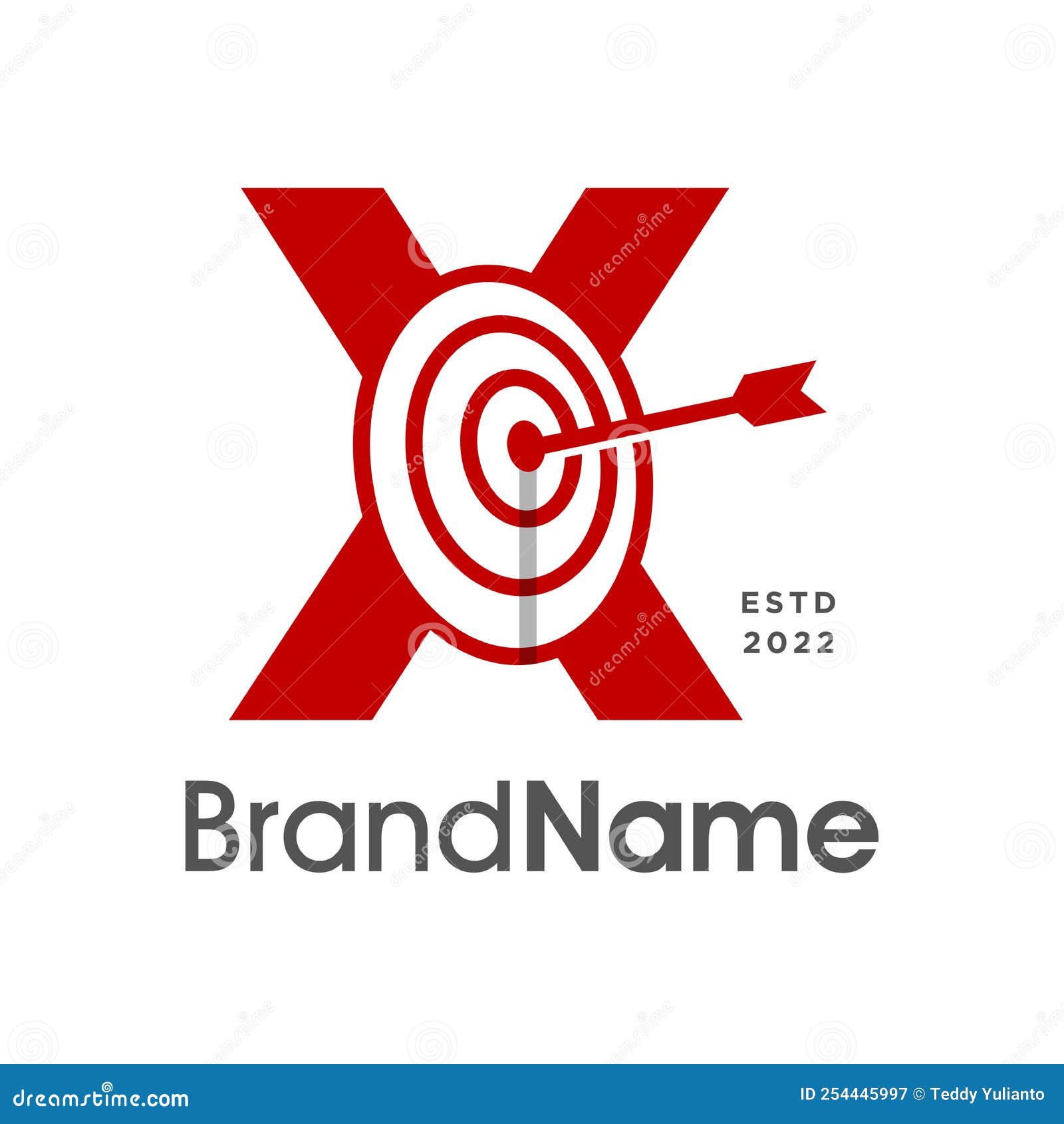 Modern Initial X Bow Target Logo Stock Vector - Illustration of shoot ...