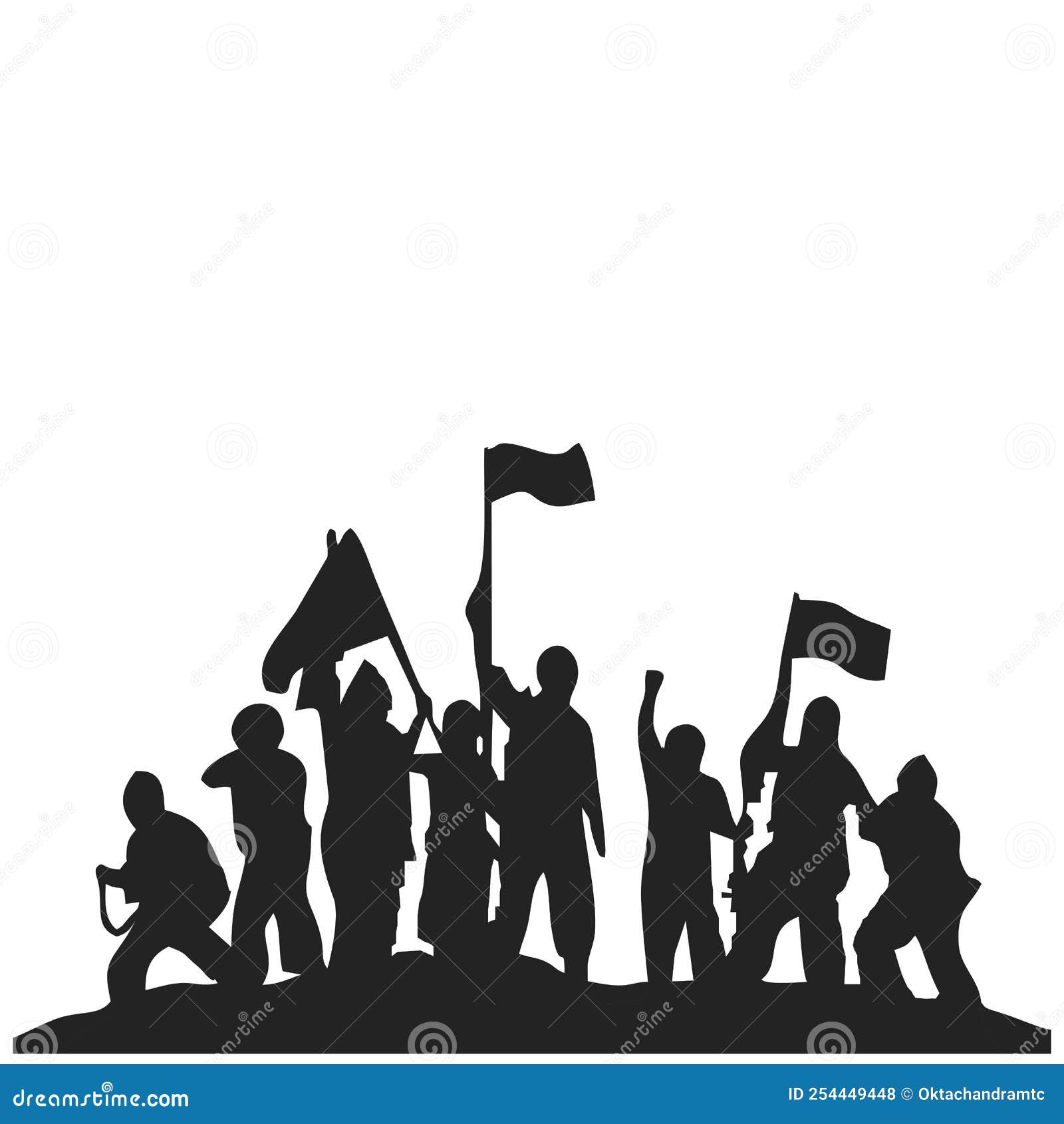 The Silhouette of the Struggle of the Heroes for Independence Stock ...