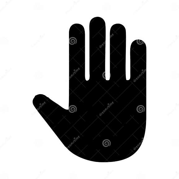 Shows 5 Fingers in the Palm of the Hand. Body Part Icon in Palm Shape ...
