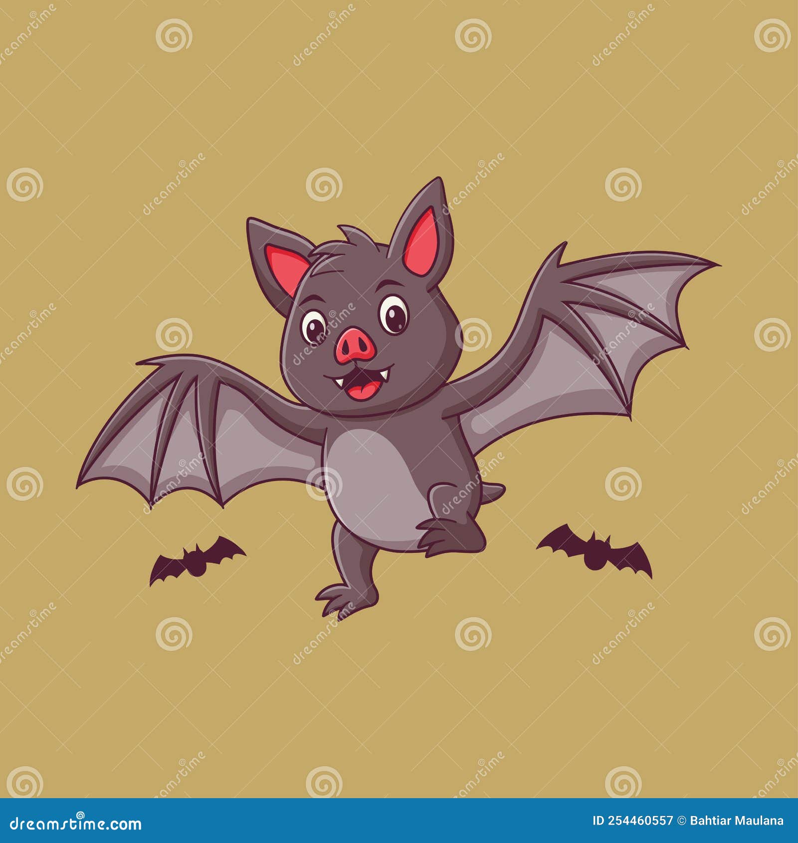 Cute Flying Bat Cartoon. Bat Mascot Cartoon Character. Halloween Icon ...