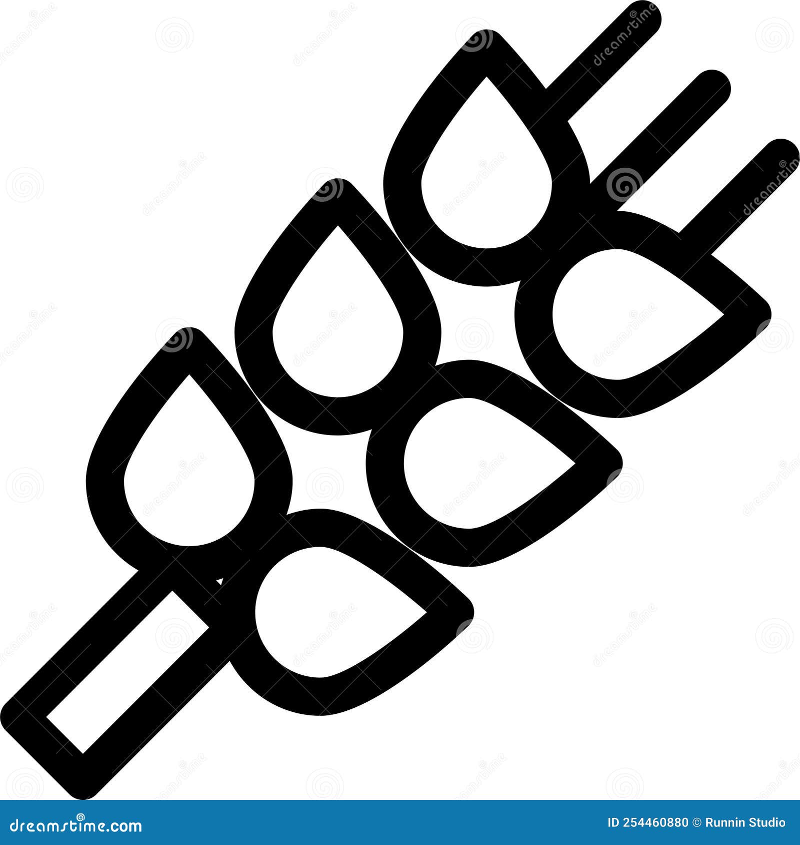 Wheat Plant Icon with Outline Style Stock Vector - Illustration of crop ...