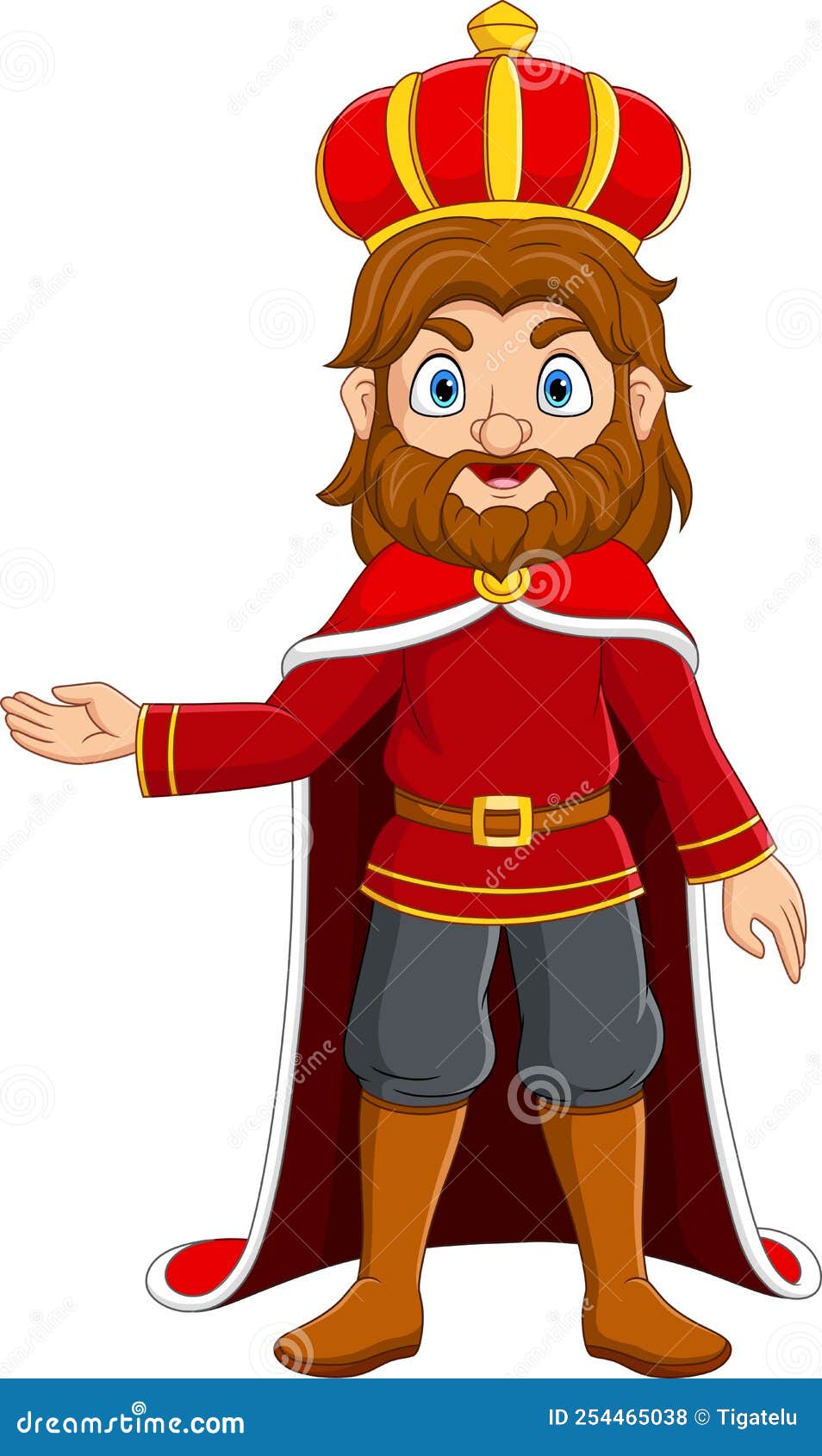 Cartoon King Standing on White Background Stock Vector - Illustration ...