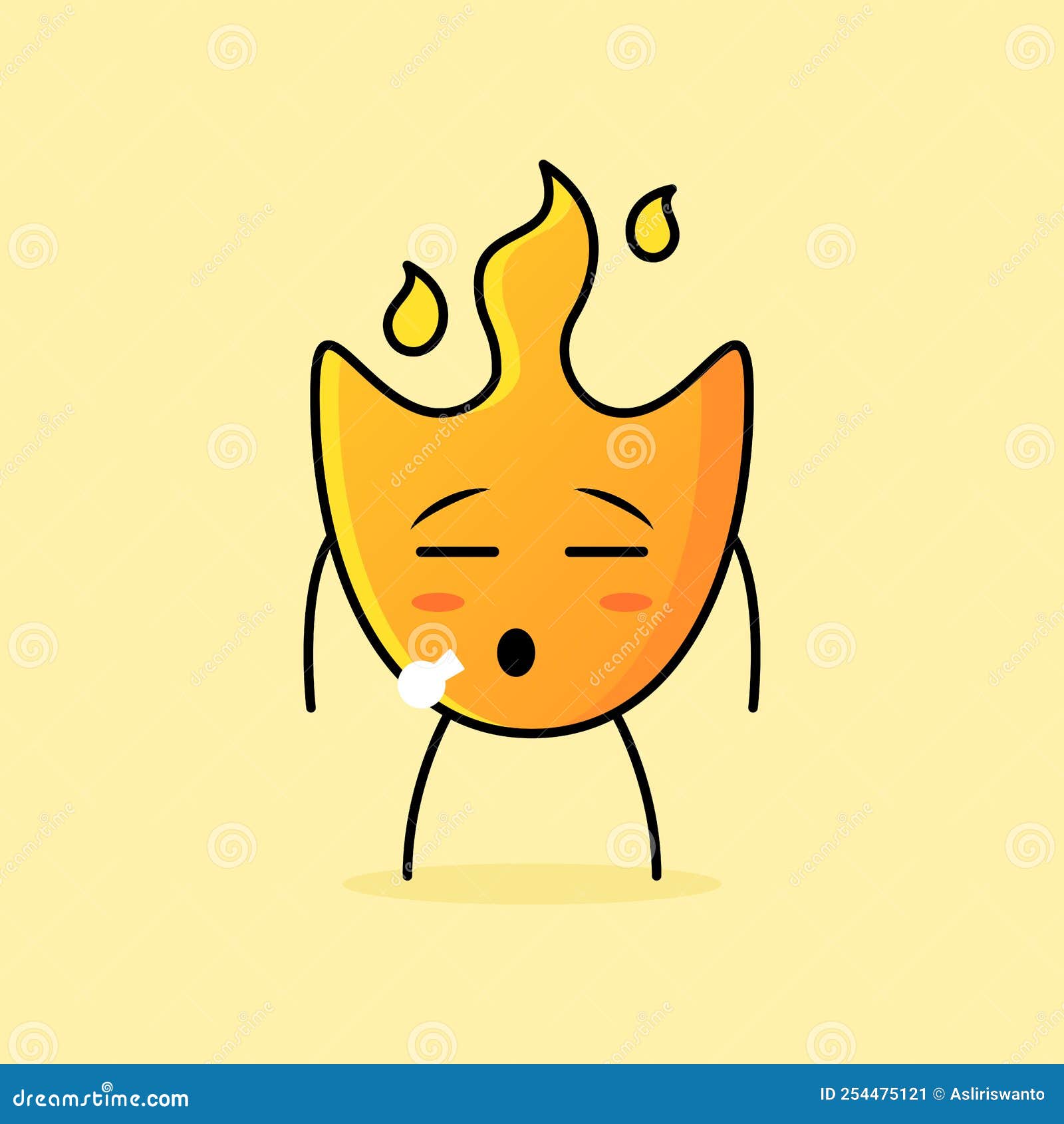 Cute Fire Cartoon with Flat Expression. Element, Simple and Cartoon ...