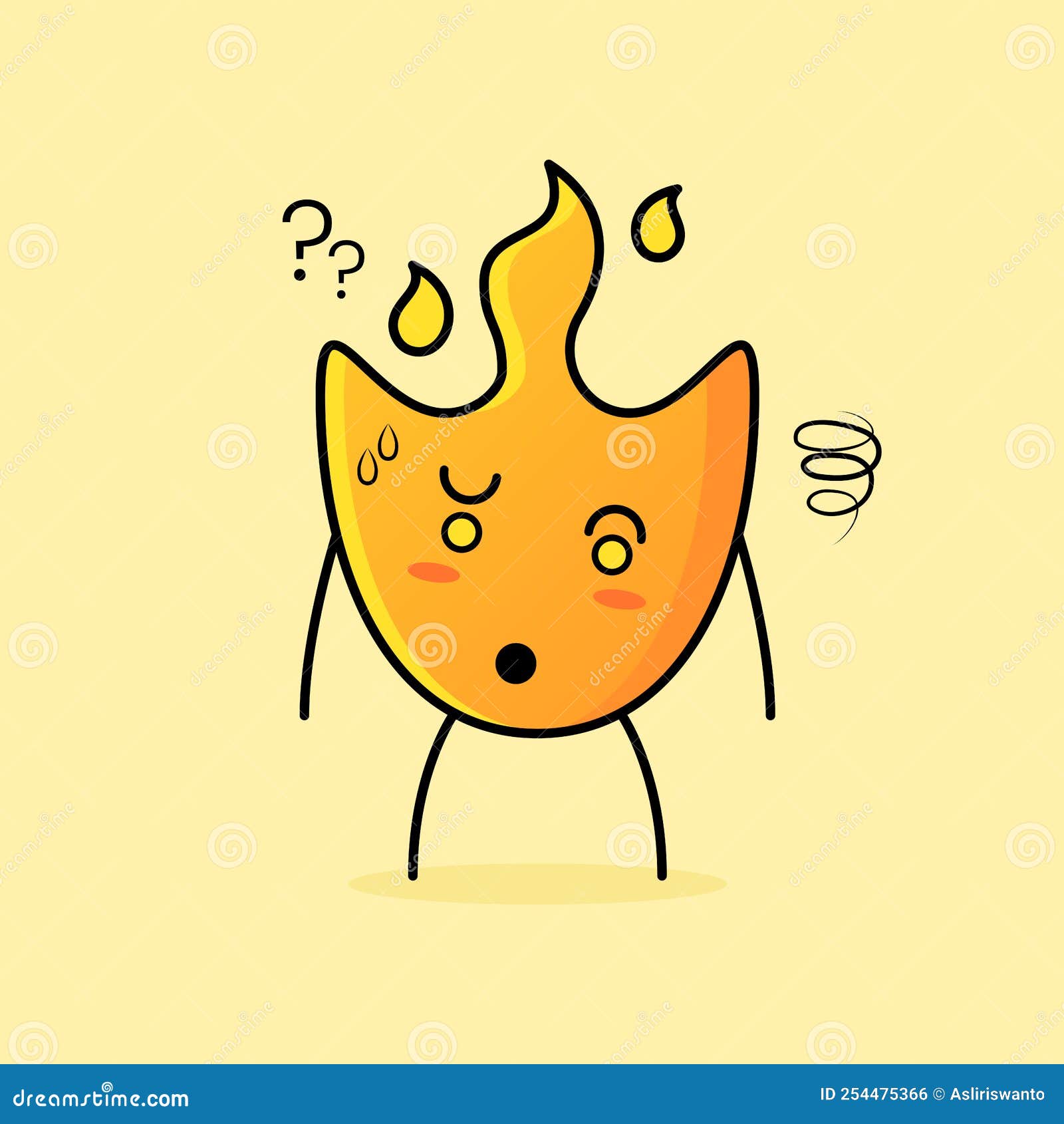 Fire Confused Face Expression Clipart Vector Illustration ...
