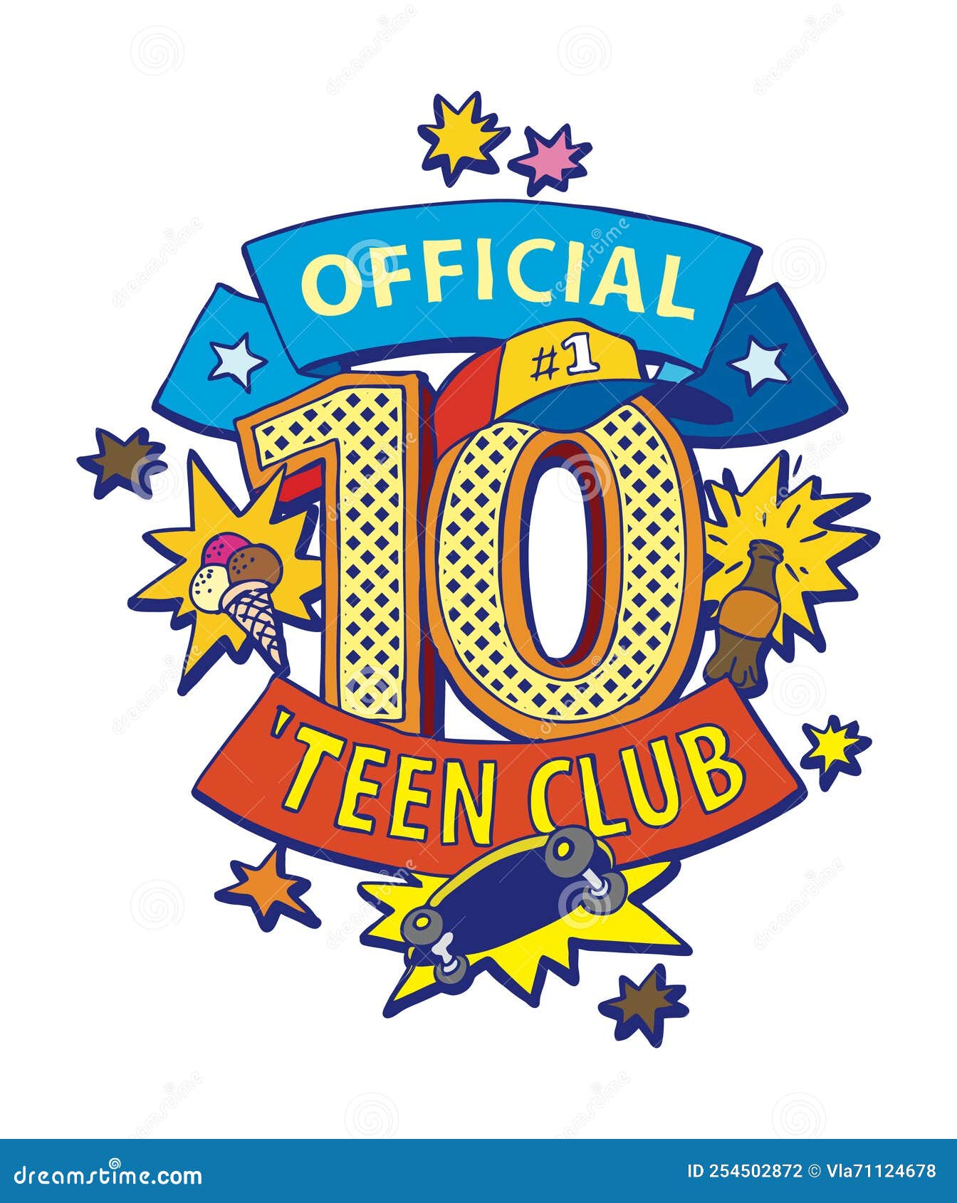 Tenth Birthday Celebration T-shirt Design Stock Vector - Illustration ...