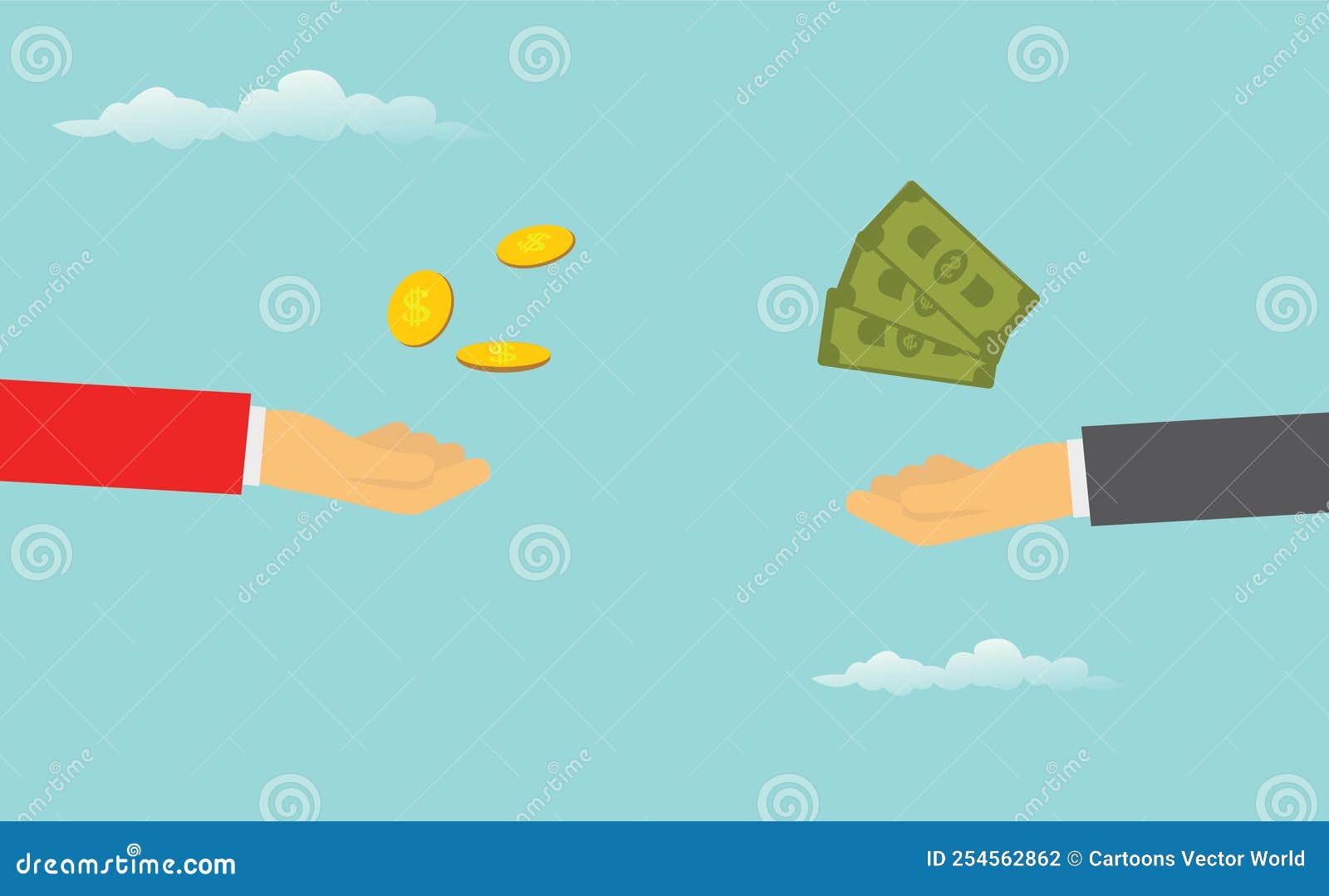 Business People Transfer Currency, People Exchange Payment, Credit Flat ...