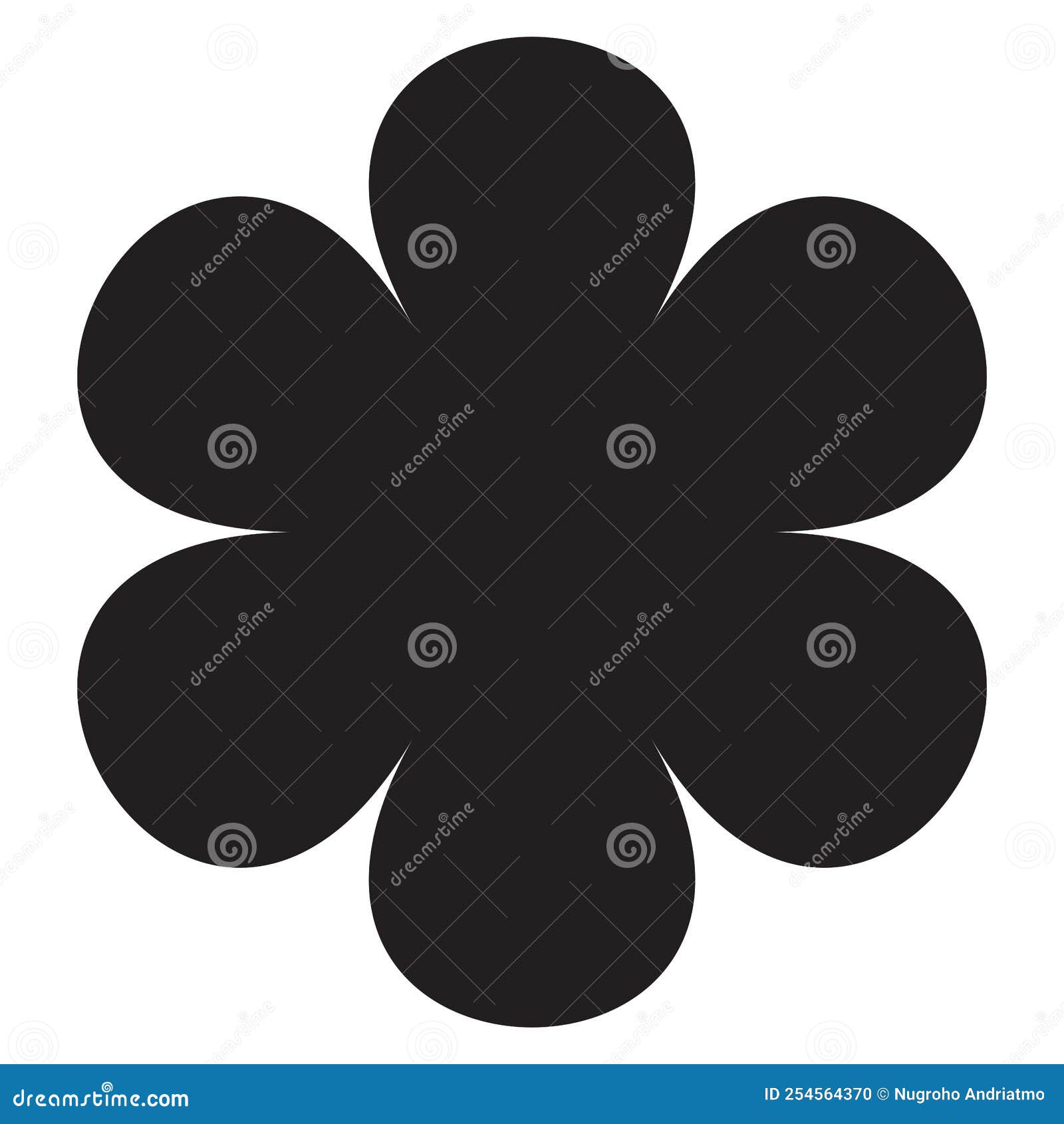Illustration of a Flower with Six Petals Stock Vector - Illustration of ...