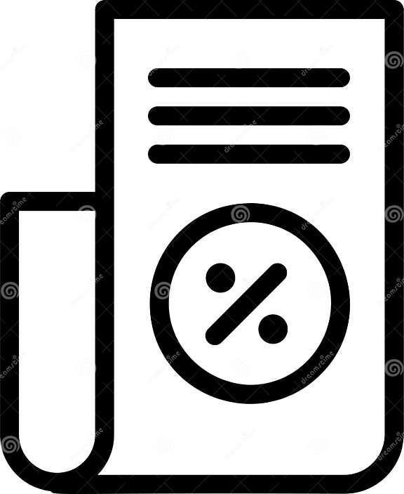 Invoice Discount with Outline Style Stock Vector - Illustration of icon ...