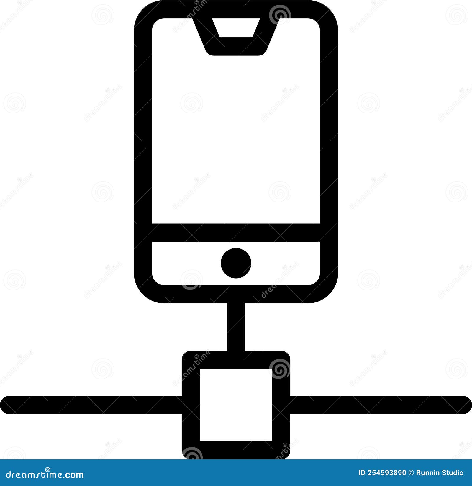 Mobile Data Icon with Outline Style Stock Vector - Illustration of ...