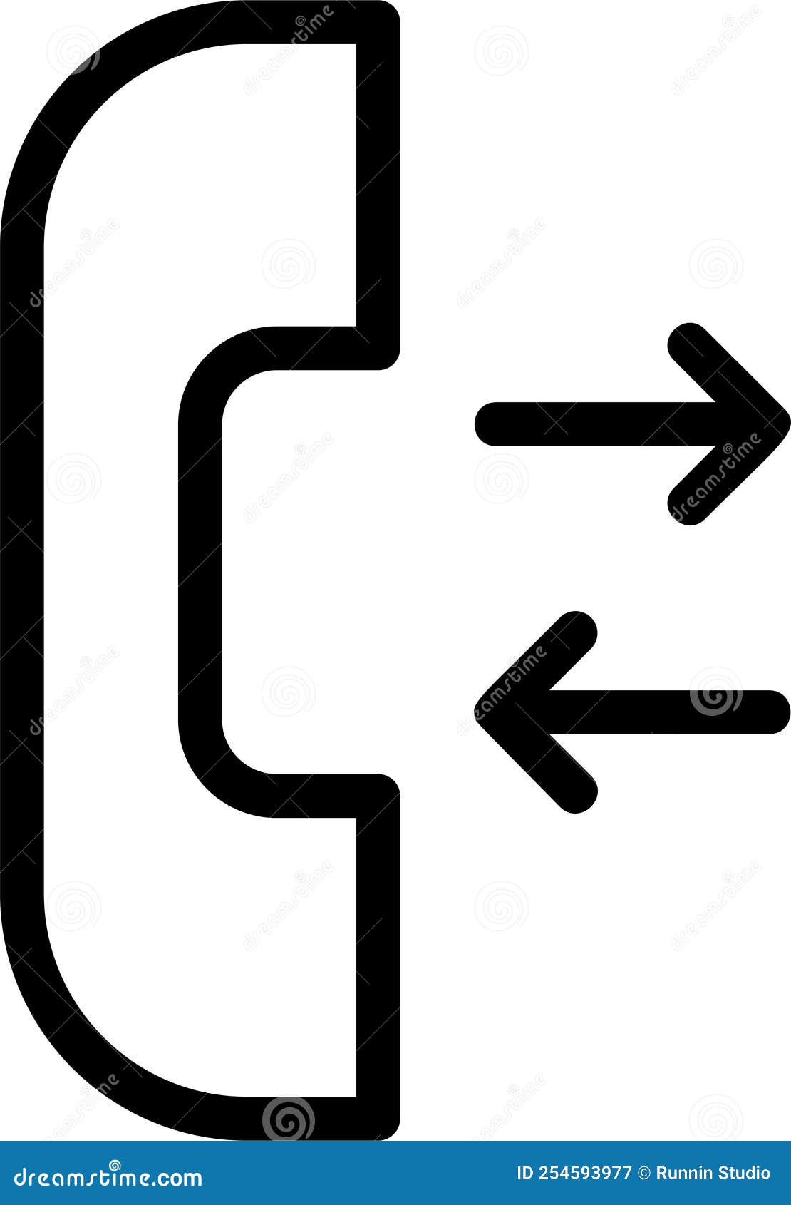 Call Log History Icon with Outline Style Stock Vector - Illustration of ...