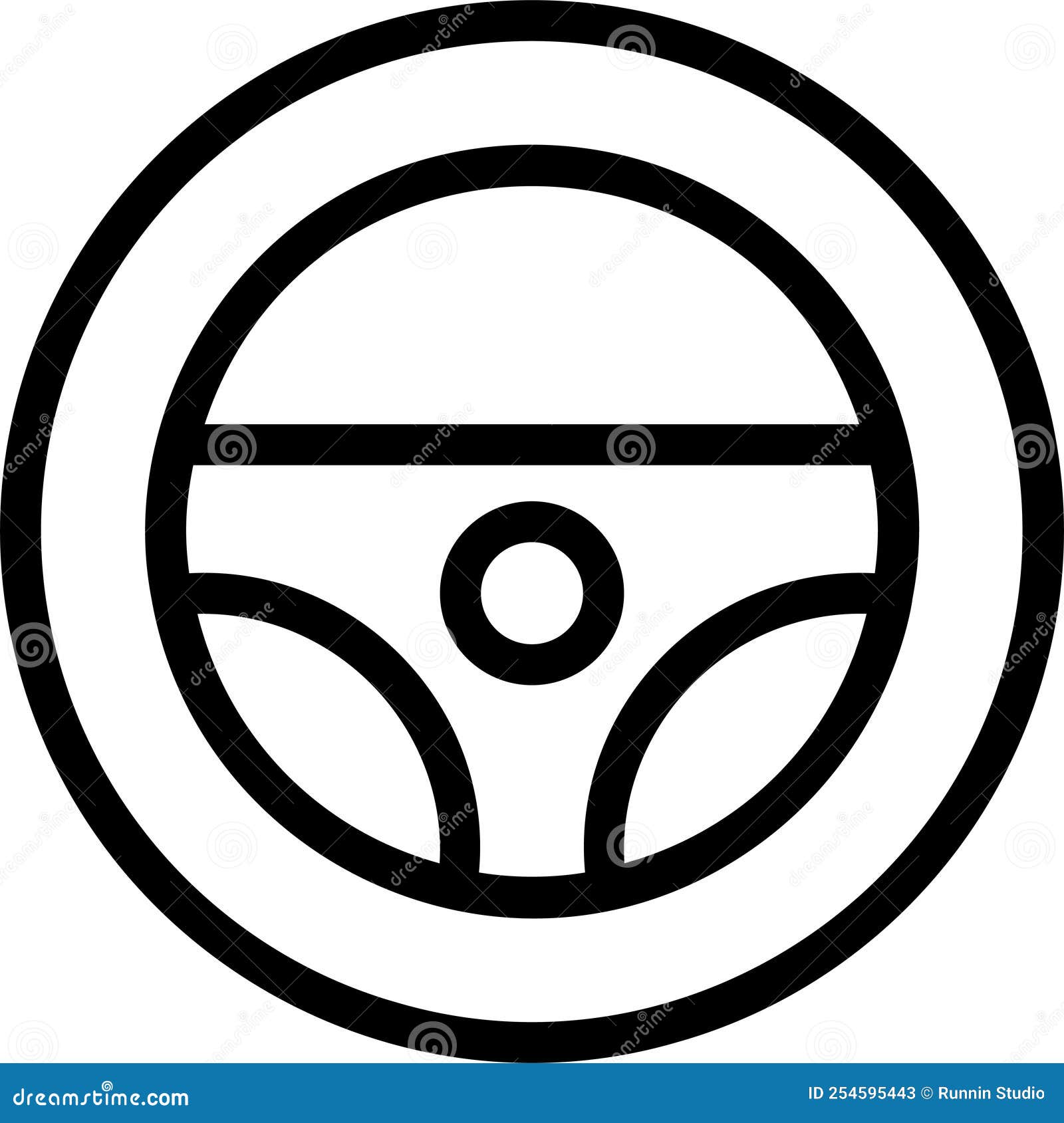 Steering Wheel Icon with Outline Style Stock Vector - Illustration of ...