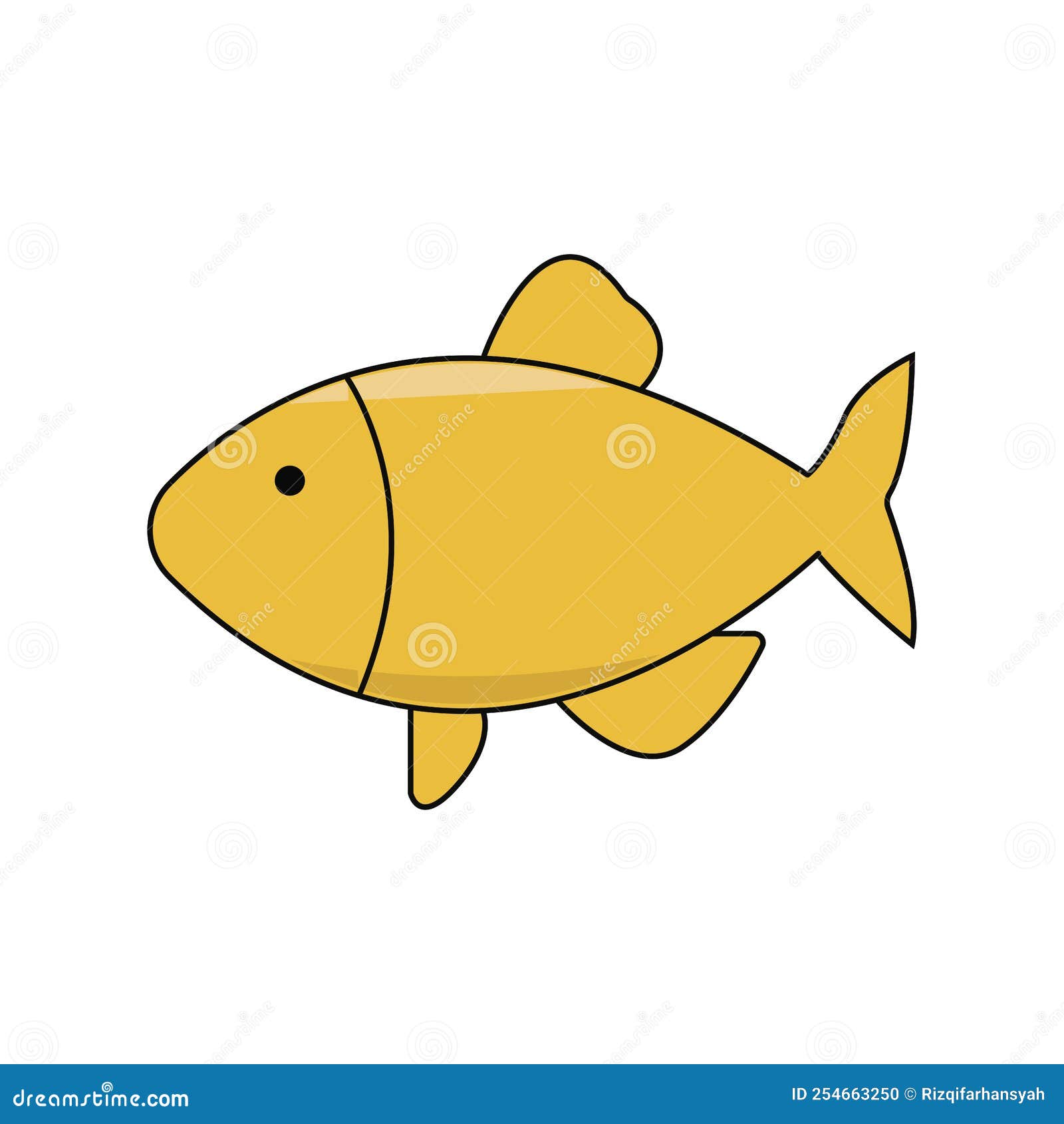 Orange Fish Cartton, Outline, Fish Illustration, Underwater Nature,life ...