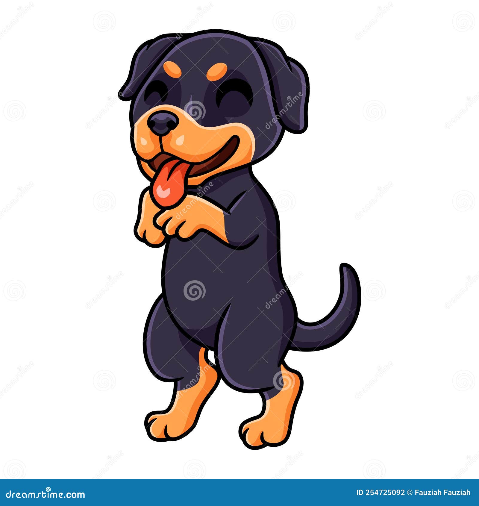 Cute Little Rottweiler Dog Cartoon Stock Vector - Illustration of doggy ...