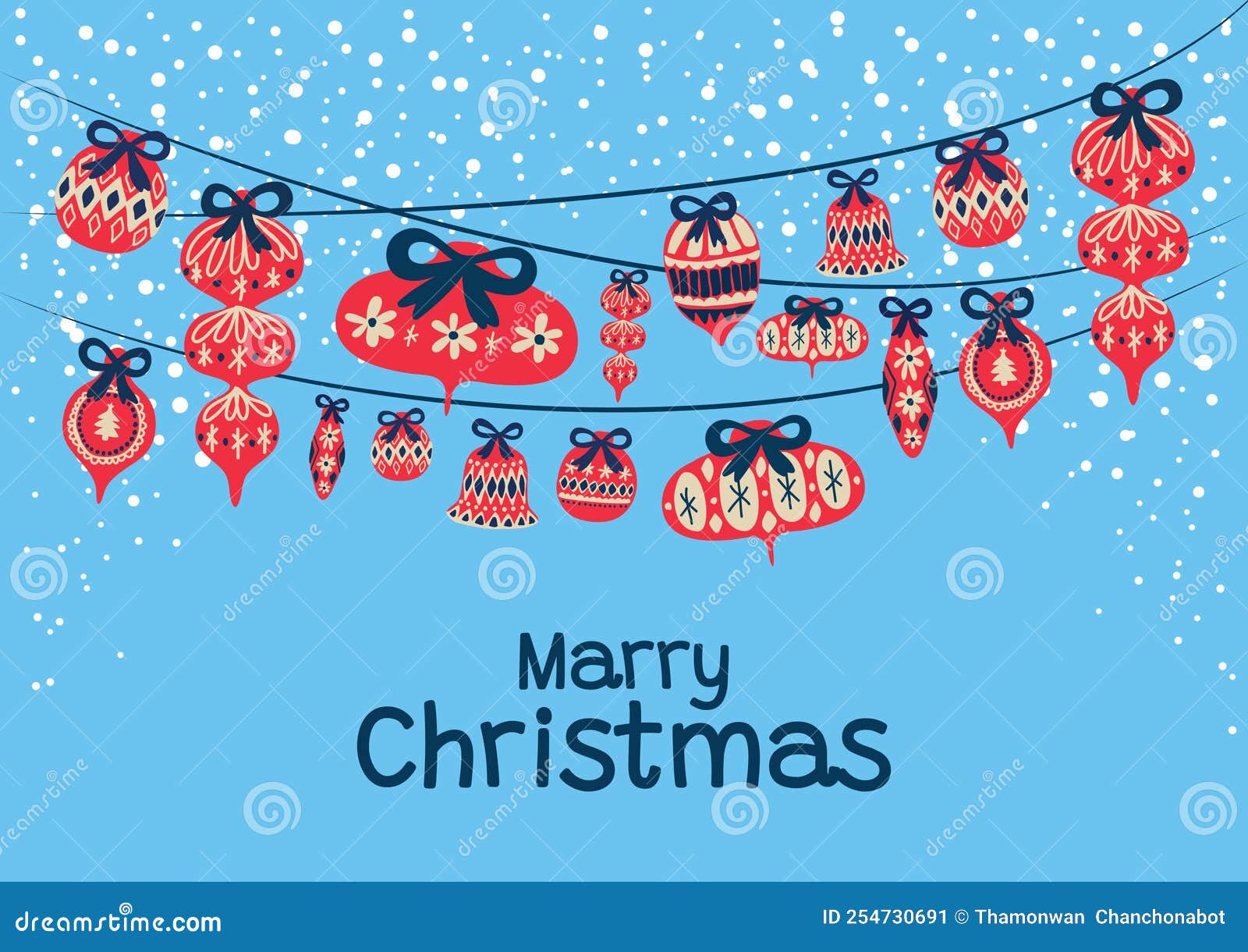 Cute Christmas Card or Banner Design Vector Stock Vector - Illustration ...