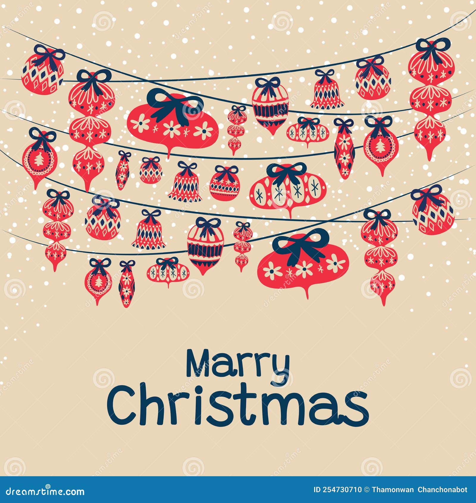 Cute Christmas Card or Banner Design Vector Stock Vector - Illustration ...