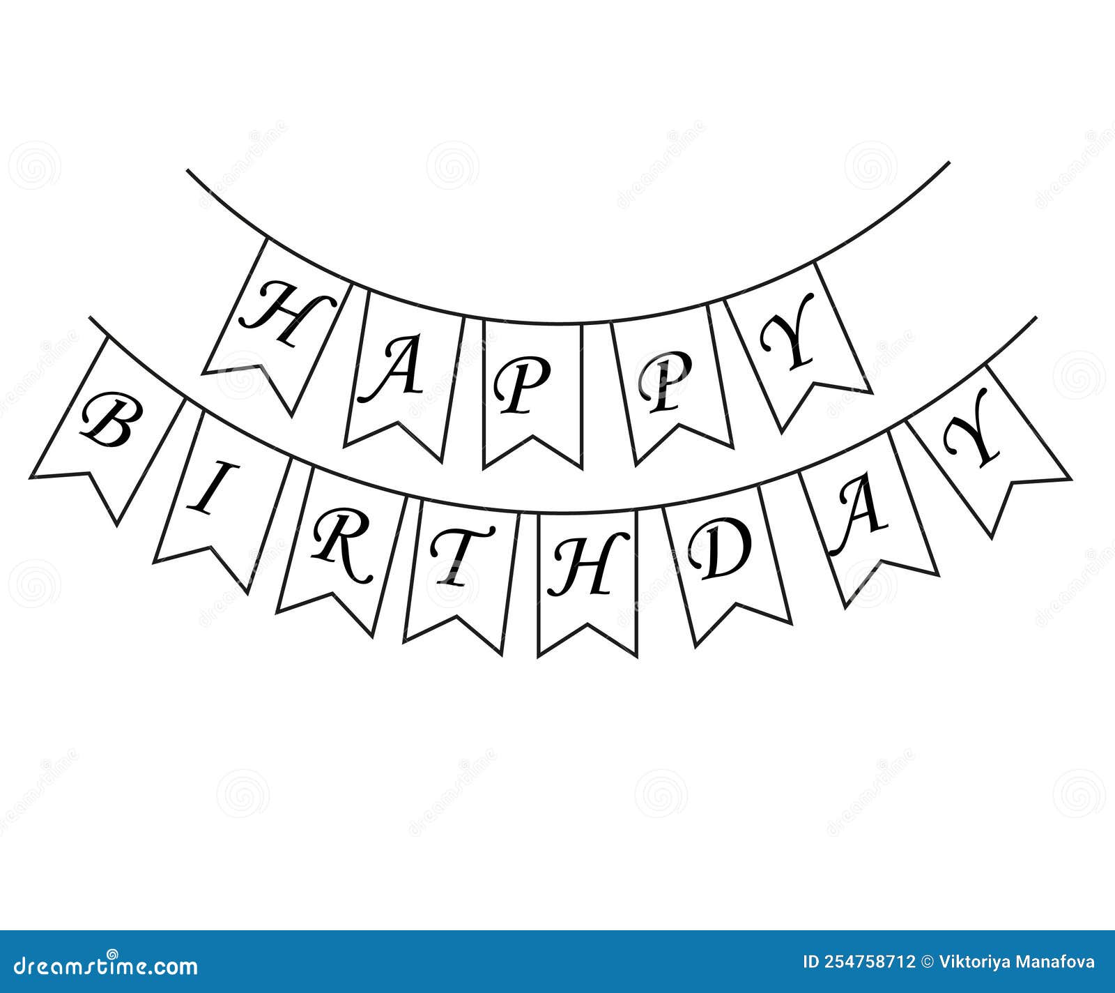 Happy birthday garland stock vector. Illustration of inscription ...
